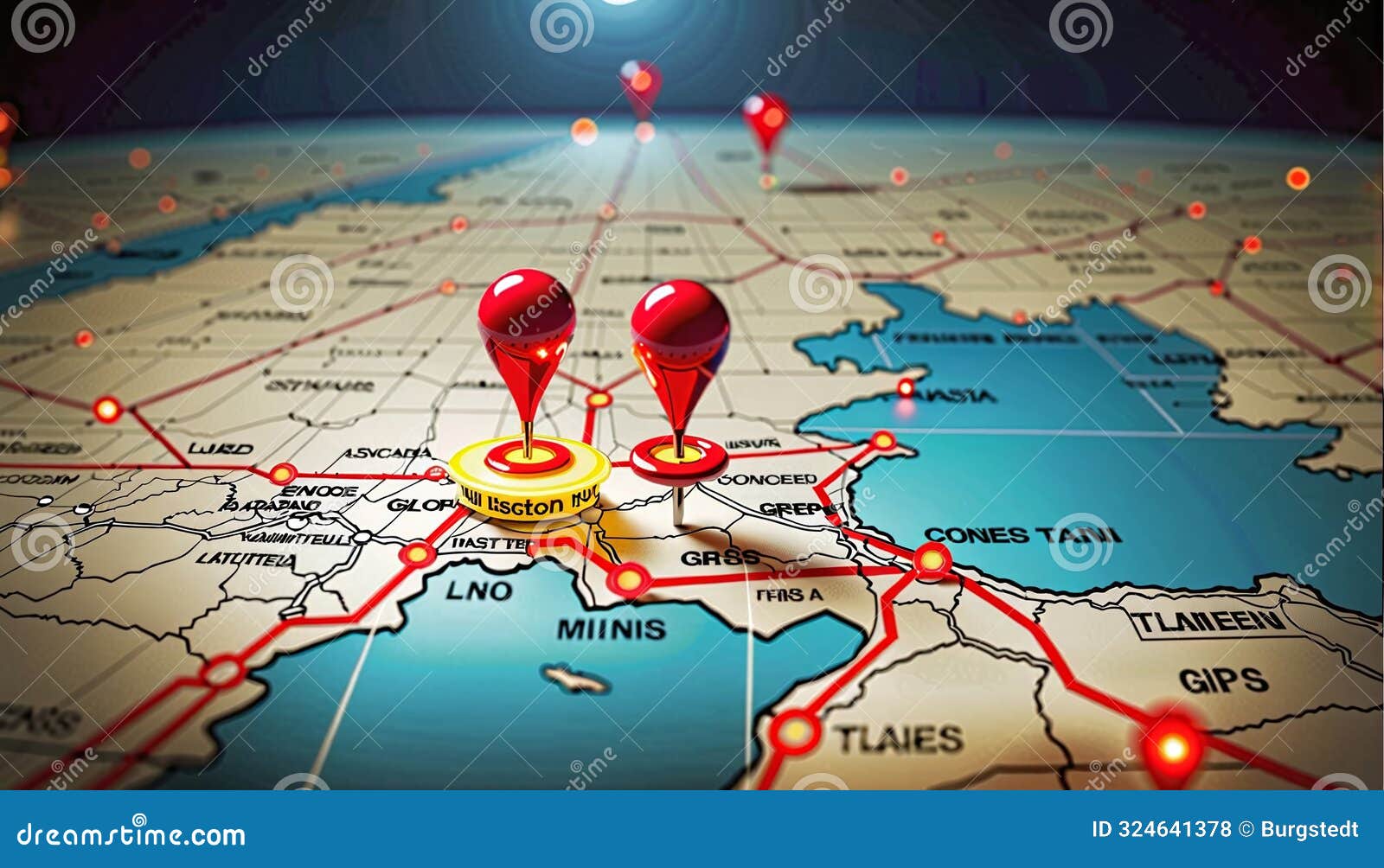 Connected Waymarks or Highlighted Points, Show the Way To the Desired ...