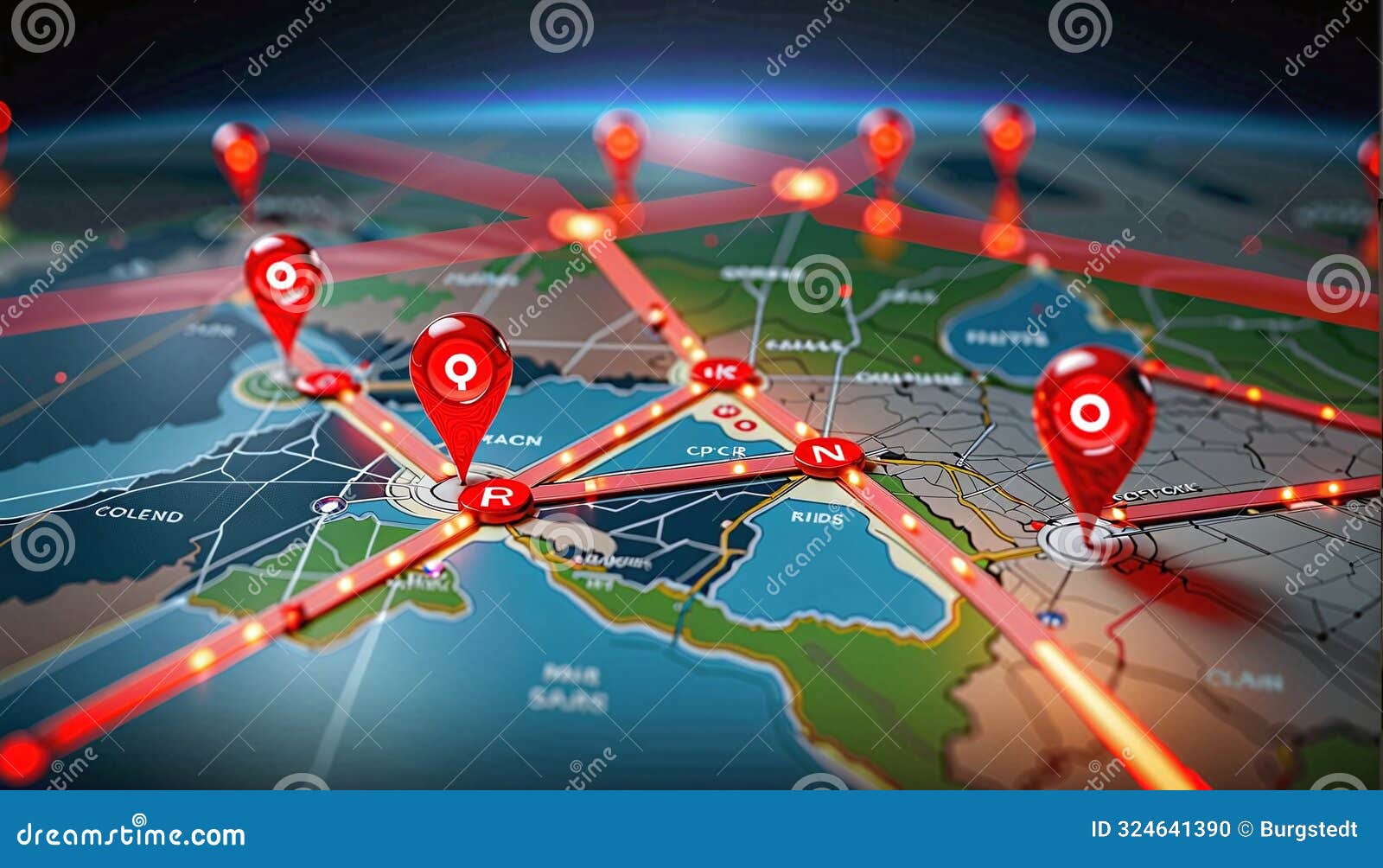 Connected Waymarks or Highlighted Points, Show the Way To the Desired ...