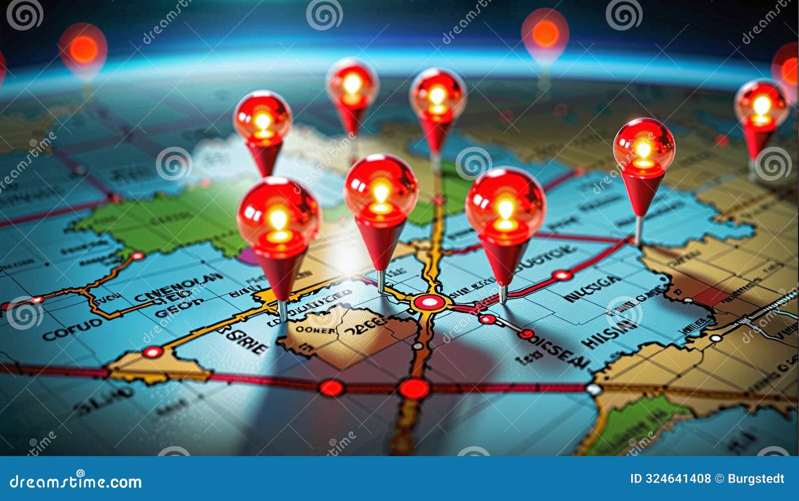 Connected Waymarks or Highlighted Points, Show the Way To the Desired ...