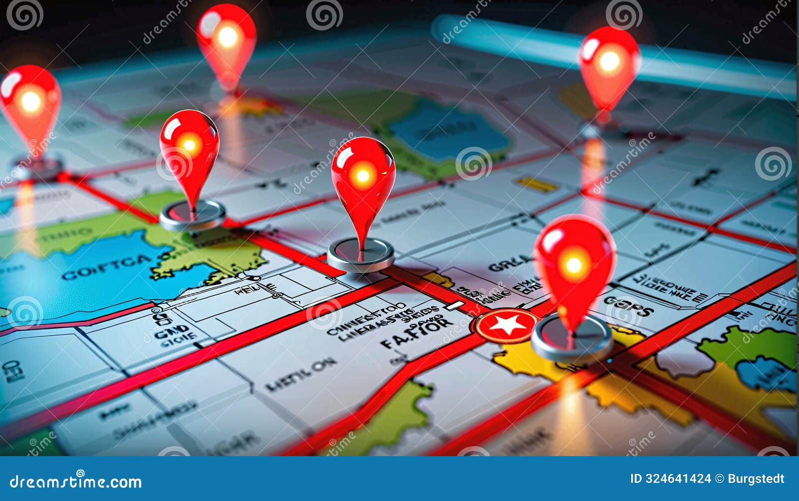 Connected Waymarks or Highlighted Points, Show the Way To the Desired ...