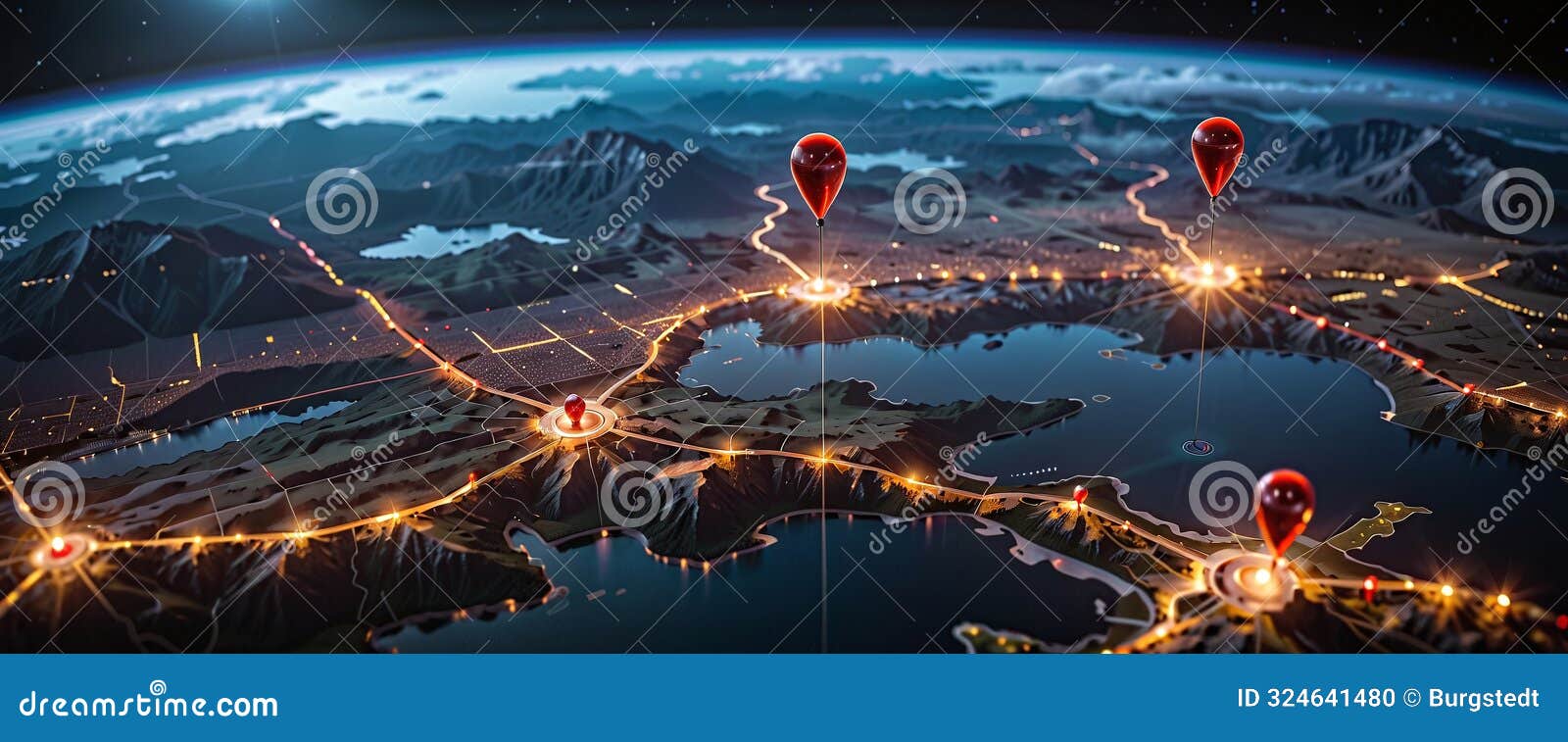 Connected Waymarks or Highlighted Points, Show the Way To the Desired ...