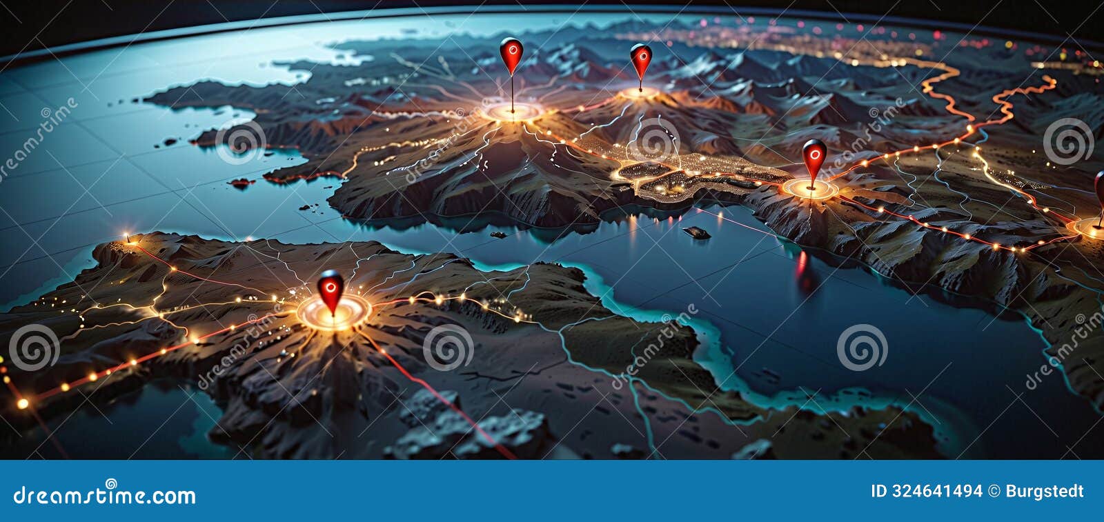 Connected Waymarks or Highlighted Points, Show the Way To the Desired ...
