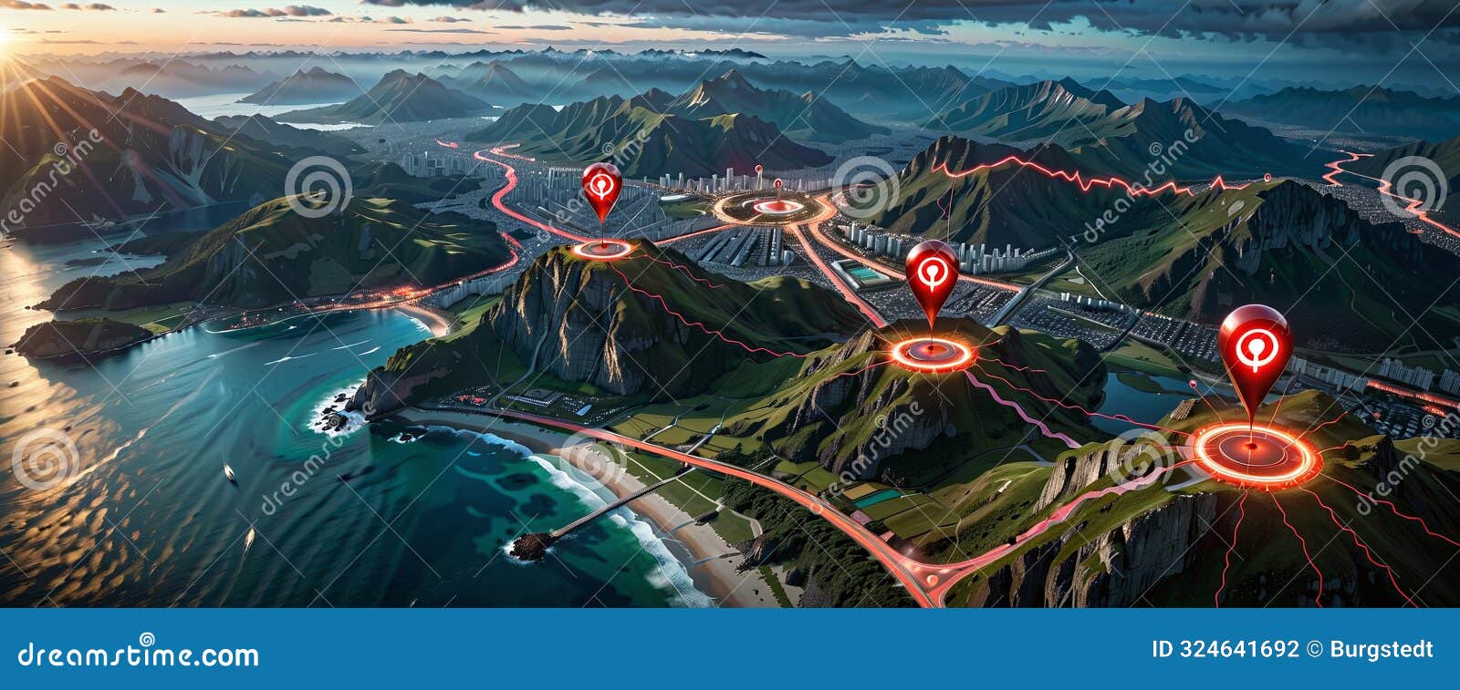 Connected Waymarks or Highlighted Points, Show the Way To the Desired ...