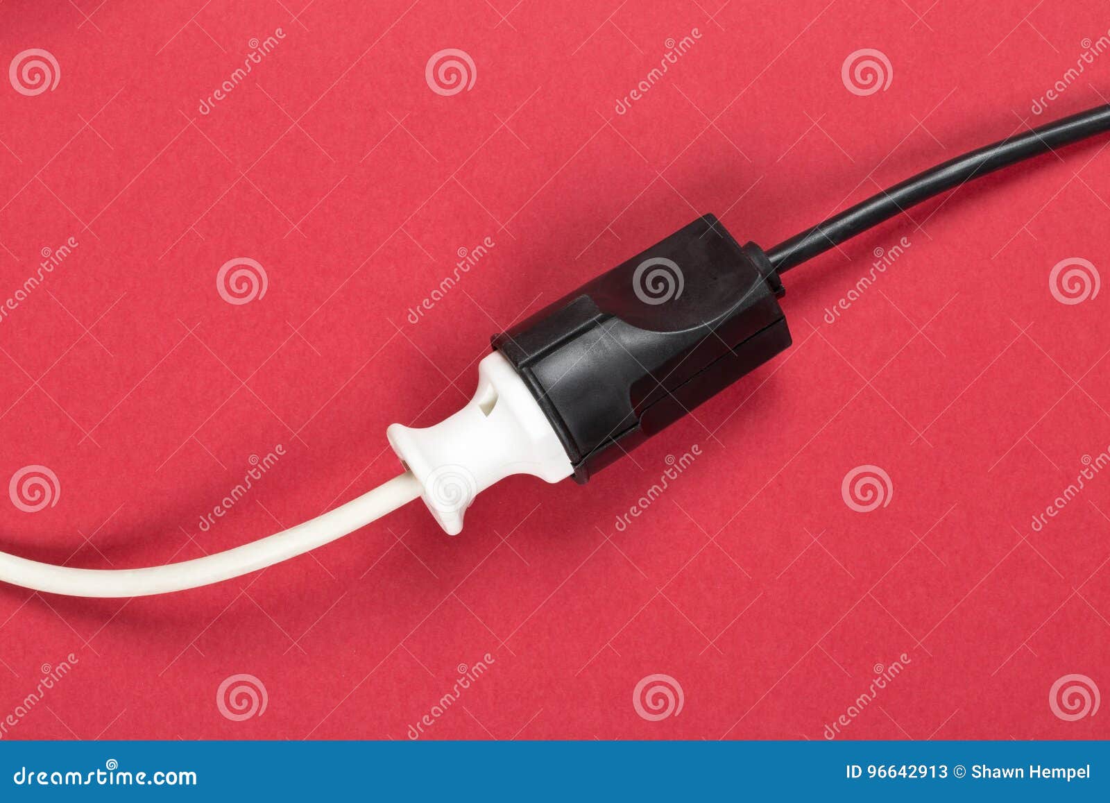 Connected White European Power Cable Plug with Black Connector C Stock ...