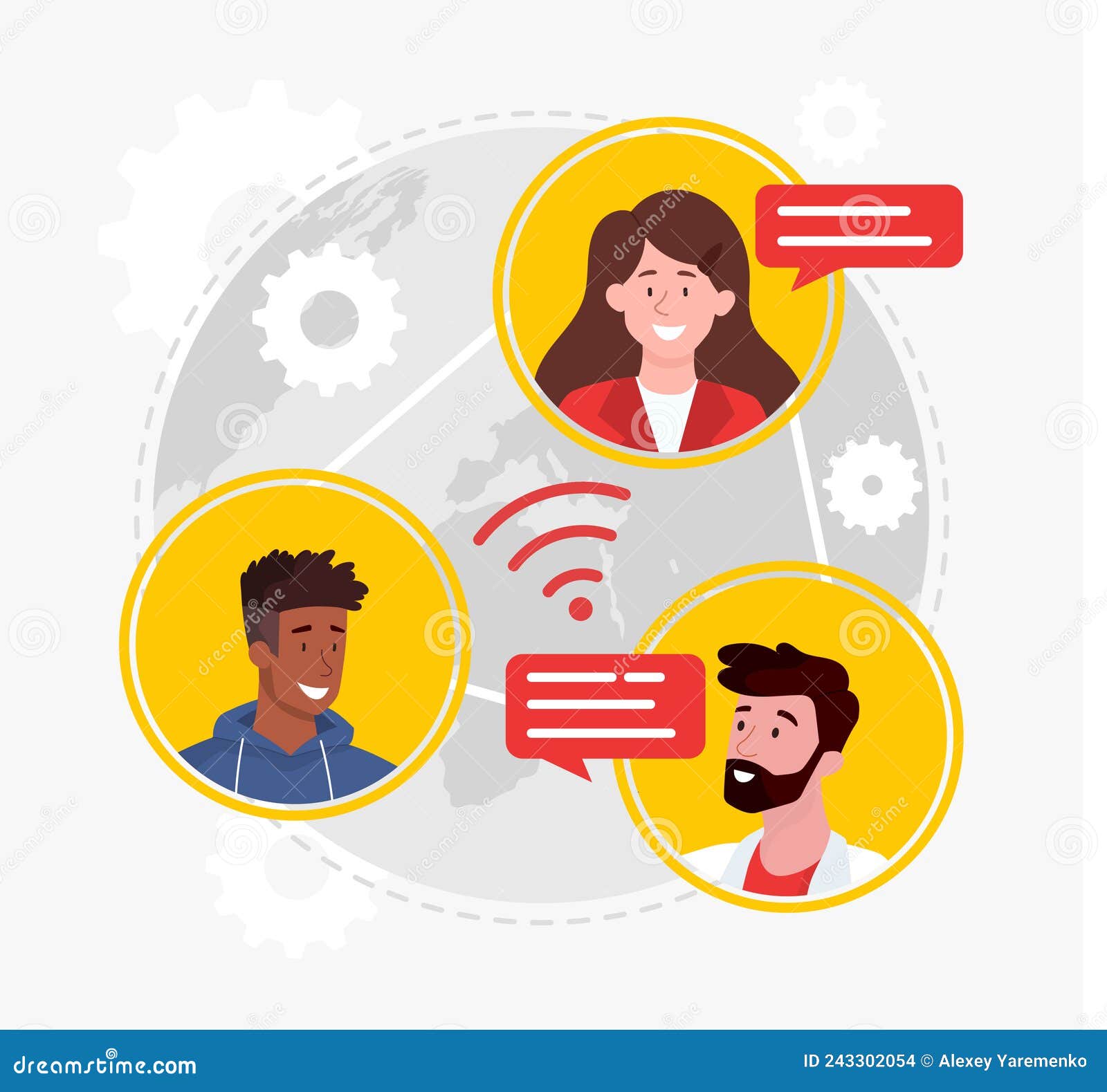 Connected world concept stock vector. Illustration of global - 243302054
