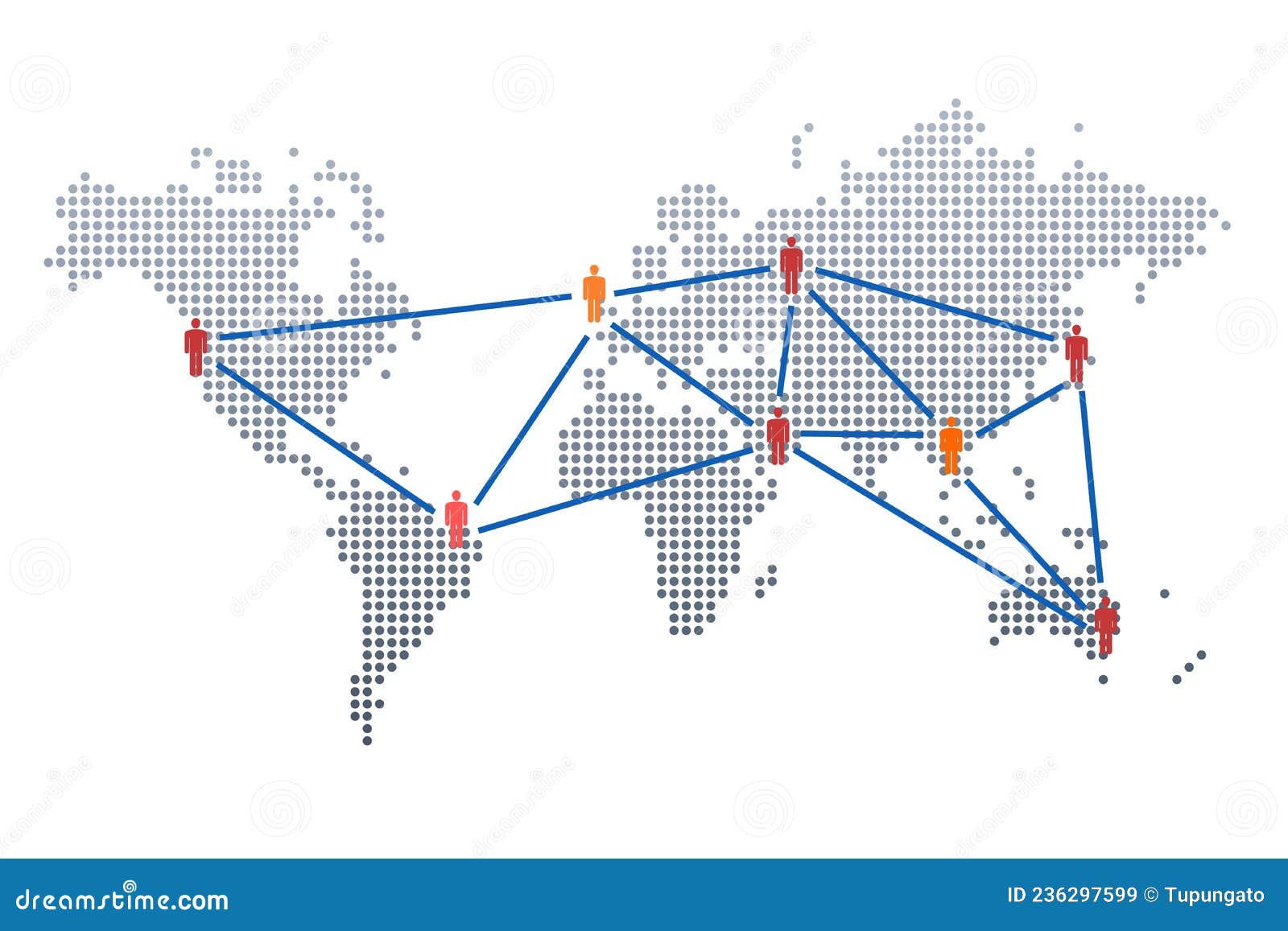 Connected World Map - People Connections Stock Vector - Illustration of ...