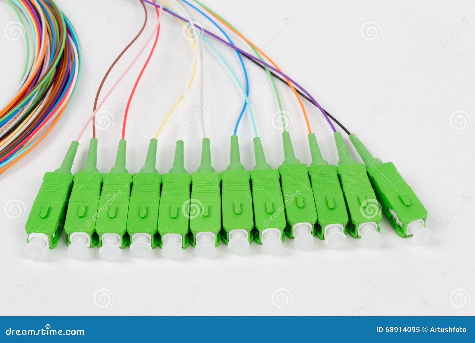 Connecteurs Optiques Verts De Sc De Fibre Image stock - Image du ...