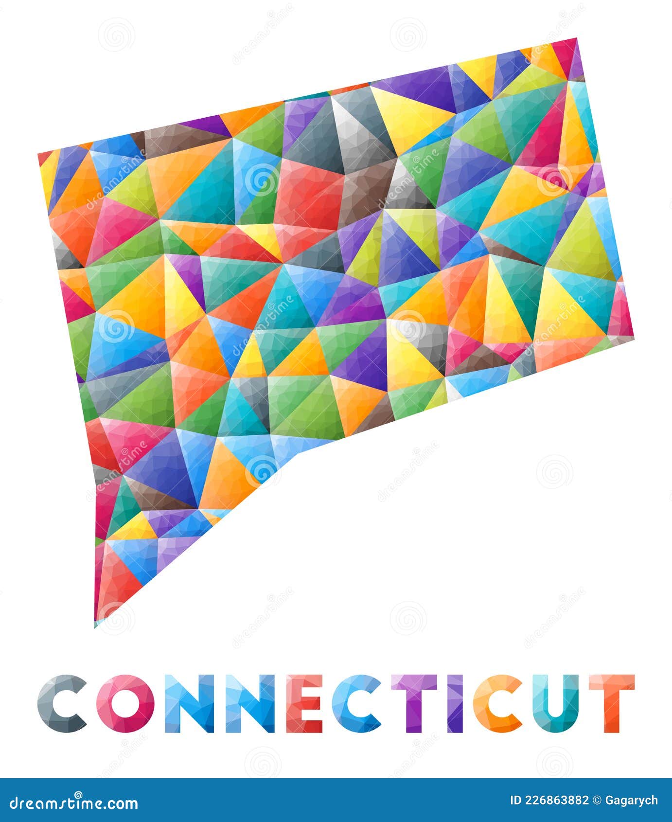 Colorful Connecticut Political Map With Clearly Labeled, Separated ...