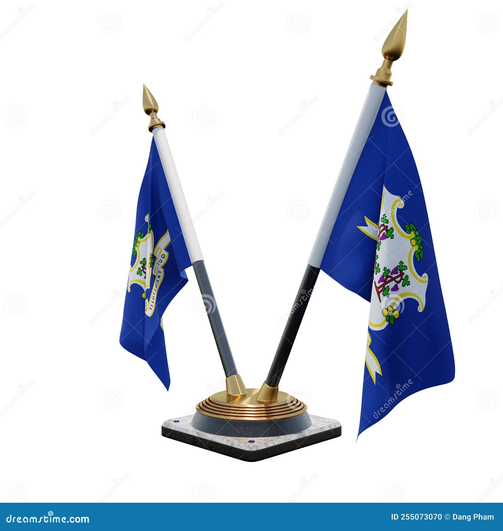 Connecticut 3d Flag Stock Illustration Illustration Of Double 255073070