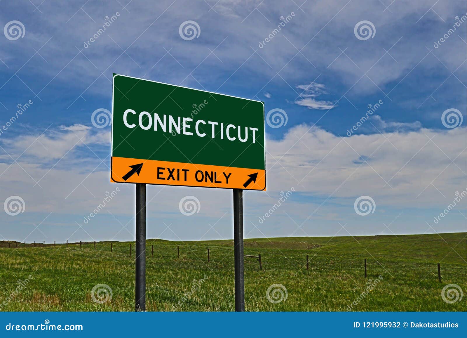 US Highway Exit Sign for Connecticut Stock Photo - Image of america ...