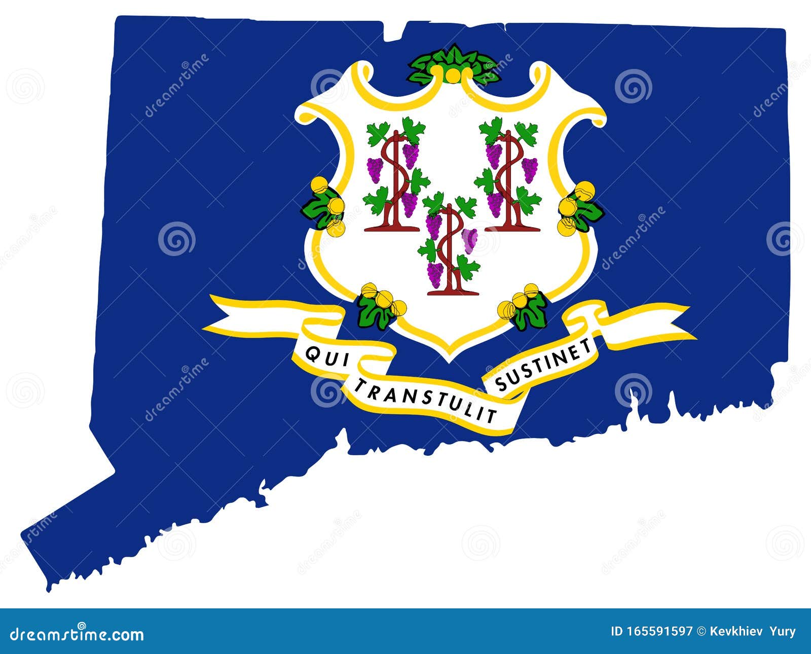 Connecticut Map Flag Vector Illustration Eps 10 Stock Vector ...