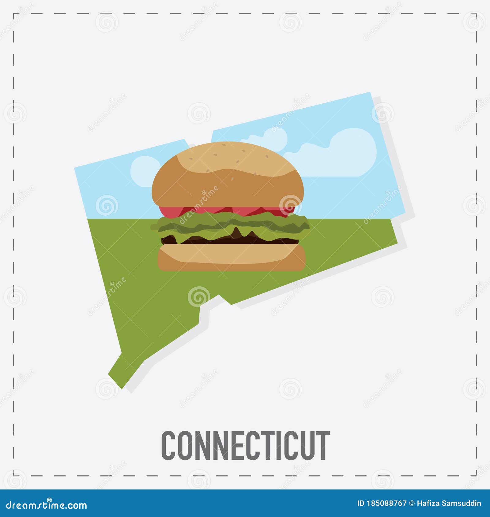 Connecticut Map Sticker. Vector Illustration Decorative Design Stock ...
