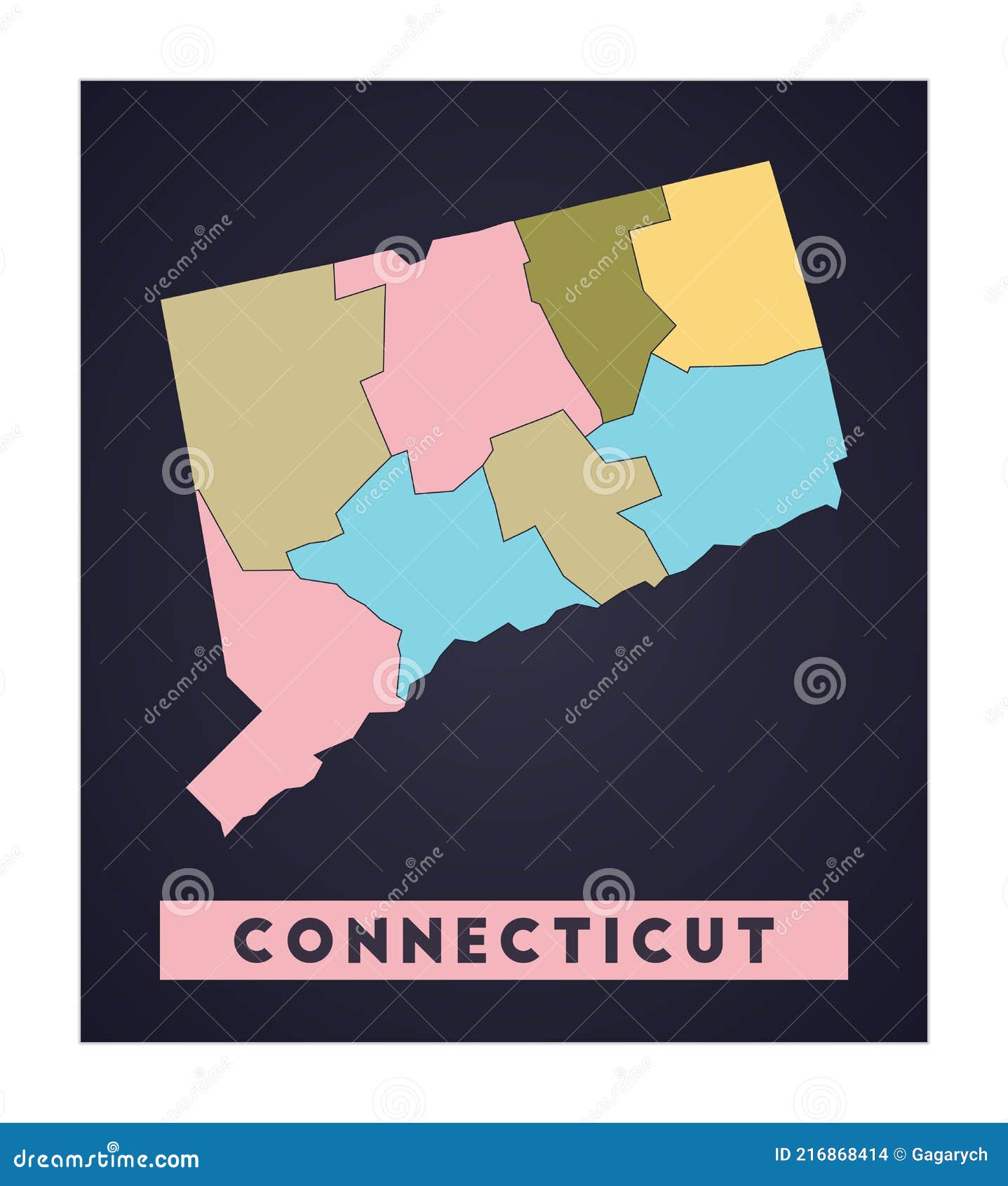 Connecticut map. stock vector. Illustration of northern - 216868414