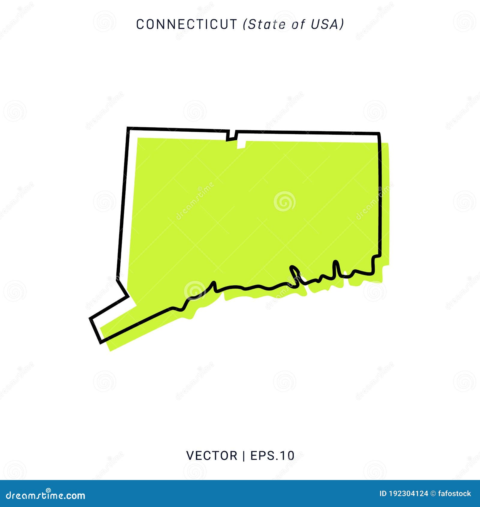 Connecticut Map Vector Design Template. Stock Vector - Illustration of ...