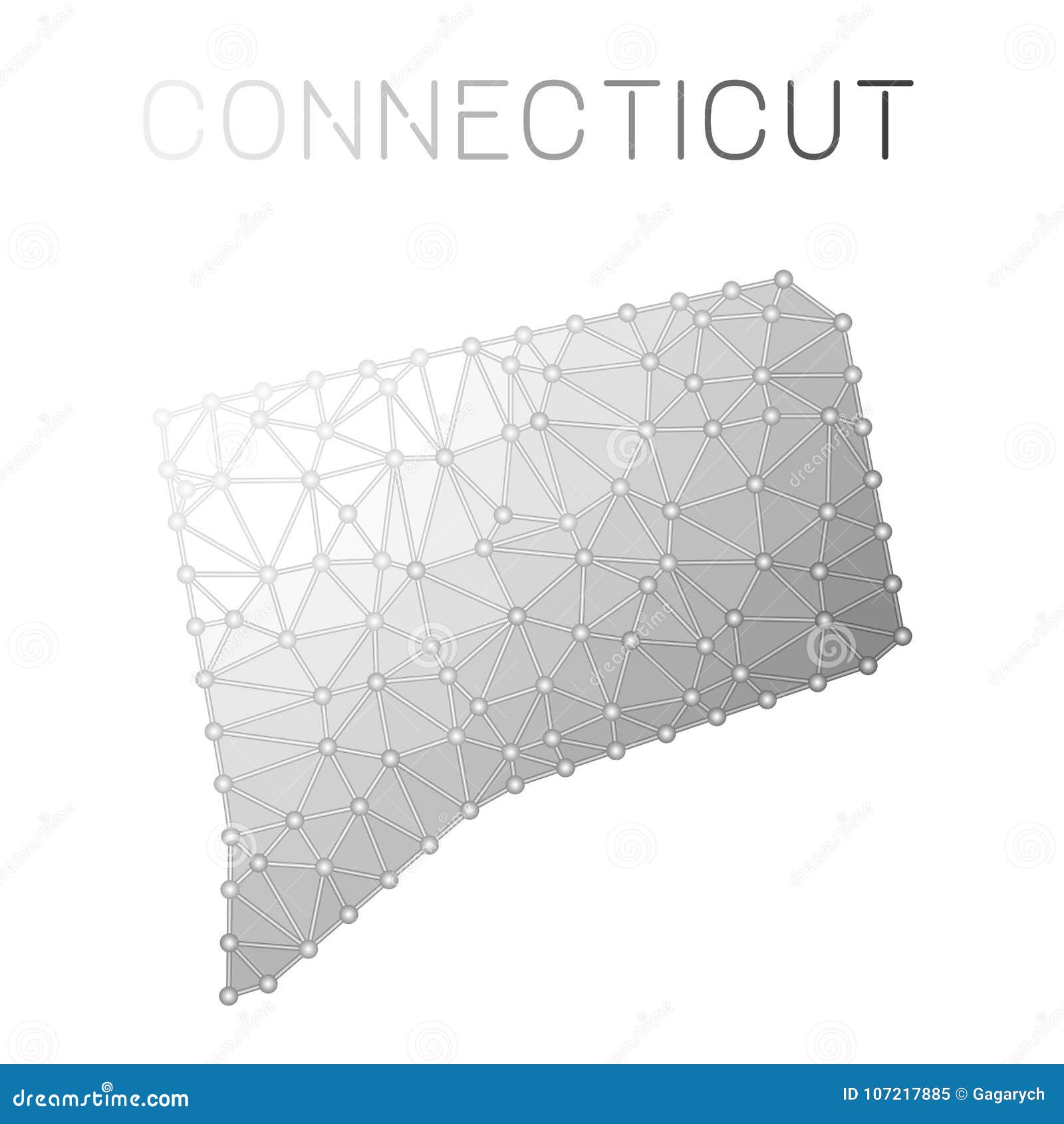 Map Of Connecticut, Polygonal Mesh Line Map Stock Photography ...