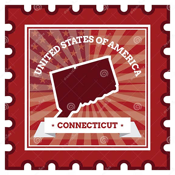 Connecticut Postage Stamp. Vector Illustration Decorative Design Stock ...