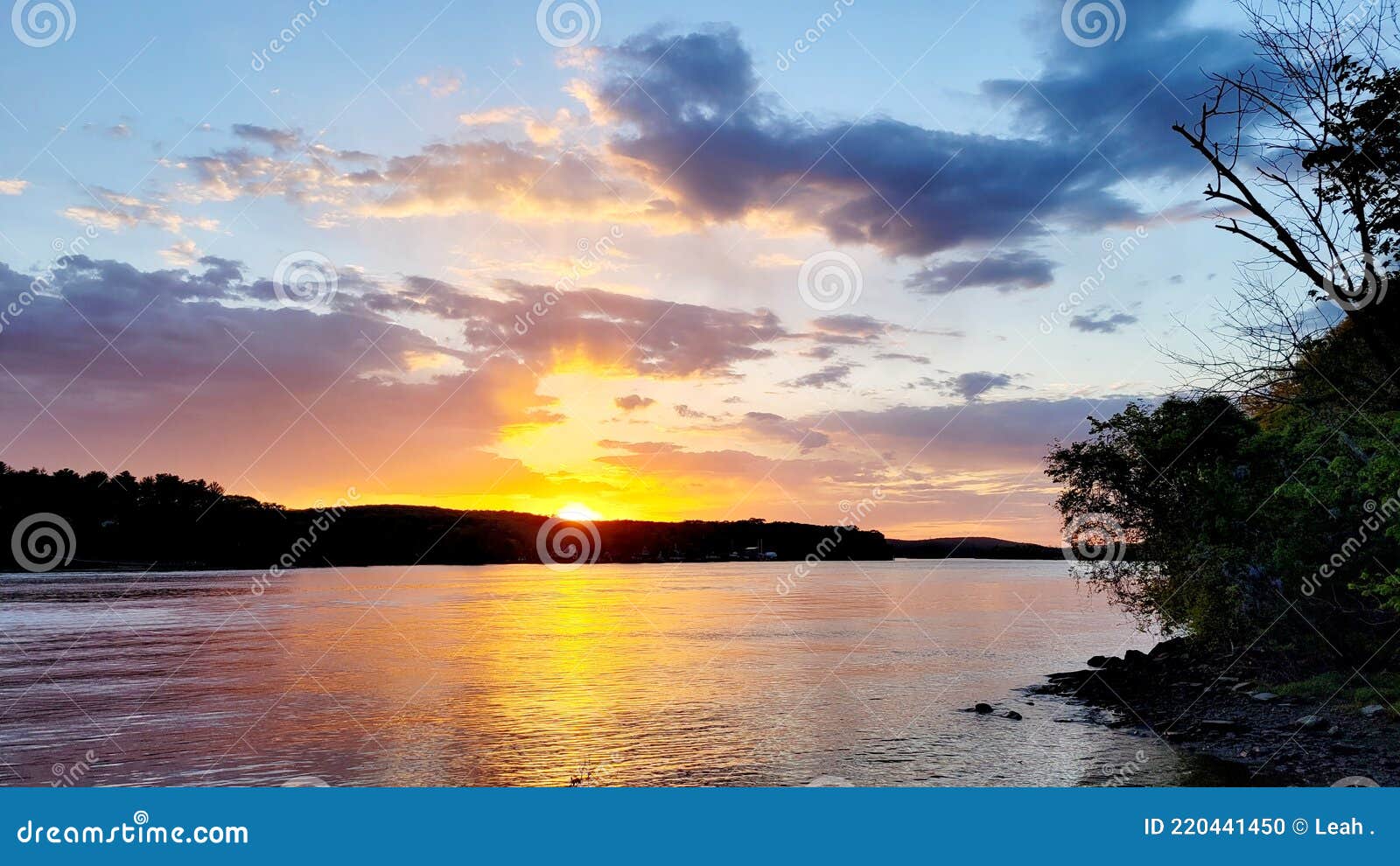 Connecticut River Valley Sunset Stock Photo - Image of river, beach ...