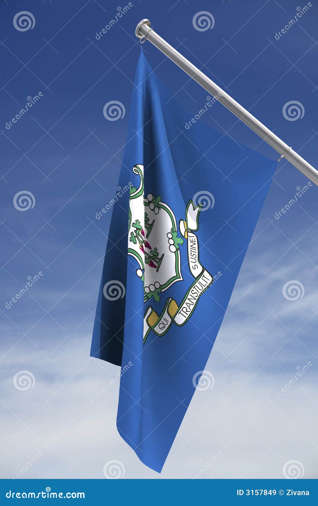 Connecticut State Flag stock illustration. Illustration of waving - 3157849