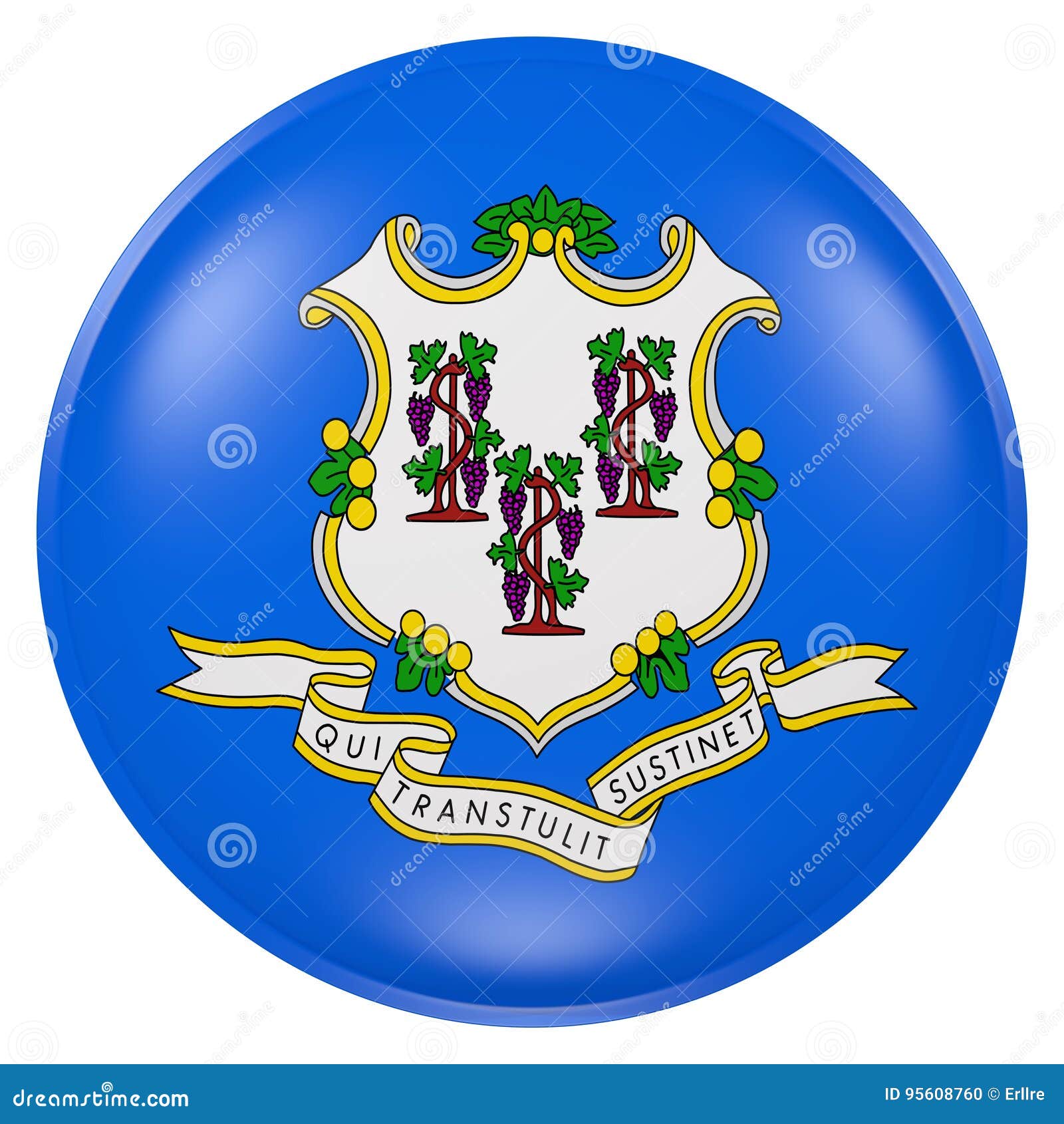 Connecticut State Flag Button Stock Illustration - Illustration of ...