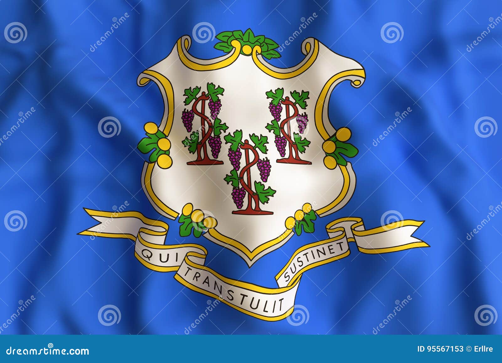 Connecticut State flag stock illustration. Illustration of america ...