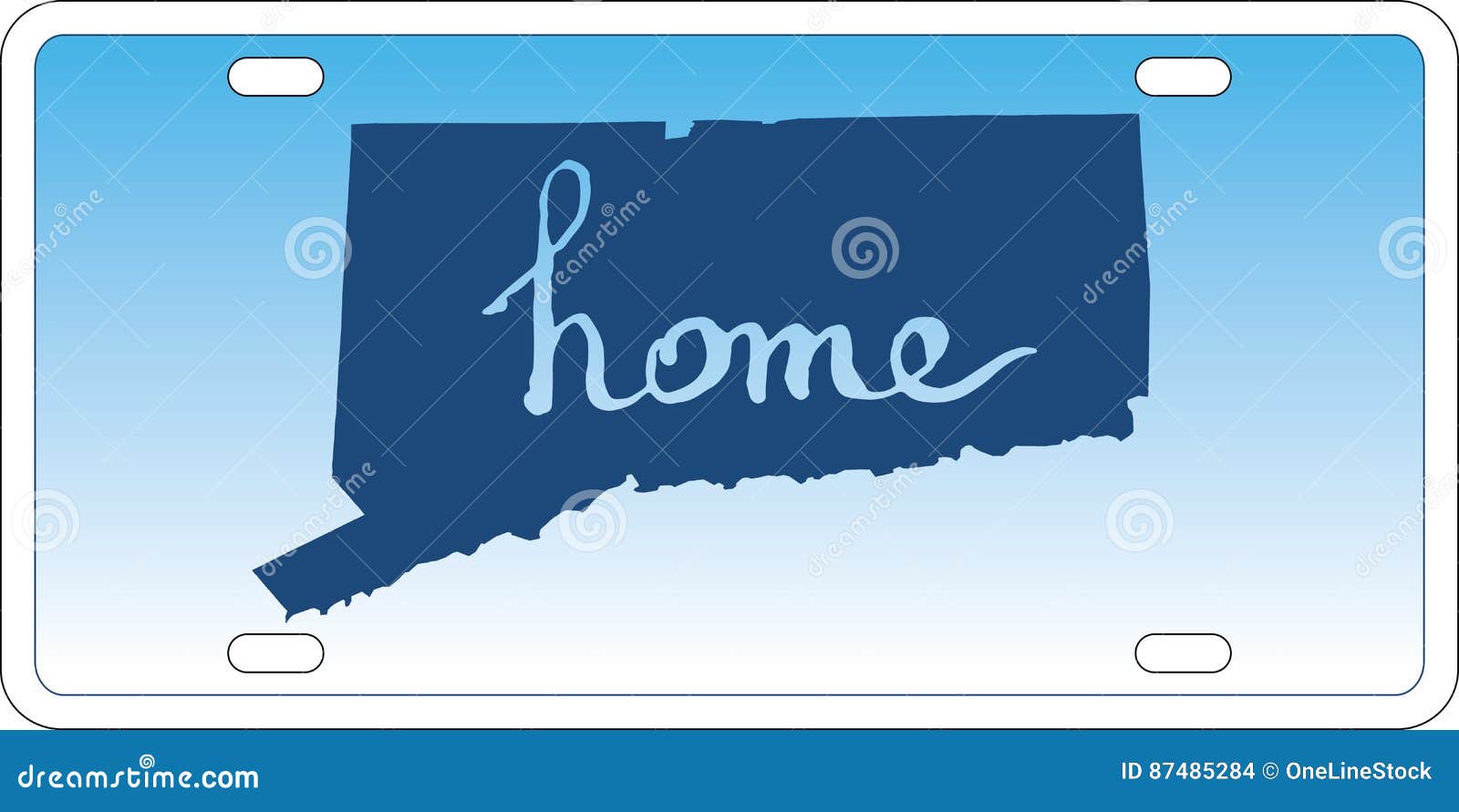 Connecticut State License Plate Vector Stock Vector - Illustration of ...