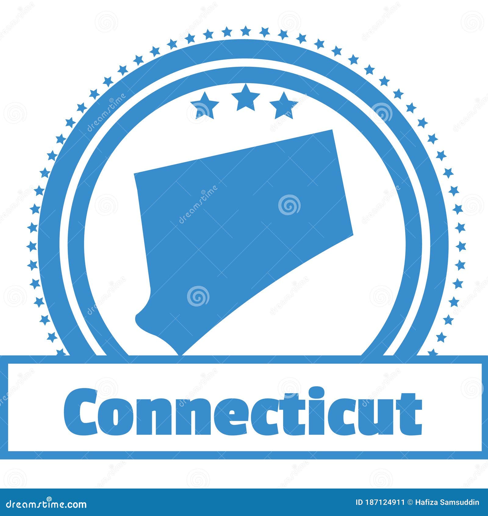 Connecticut State Map Label. Vector Illustration Decorative Design ...