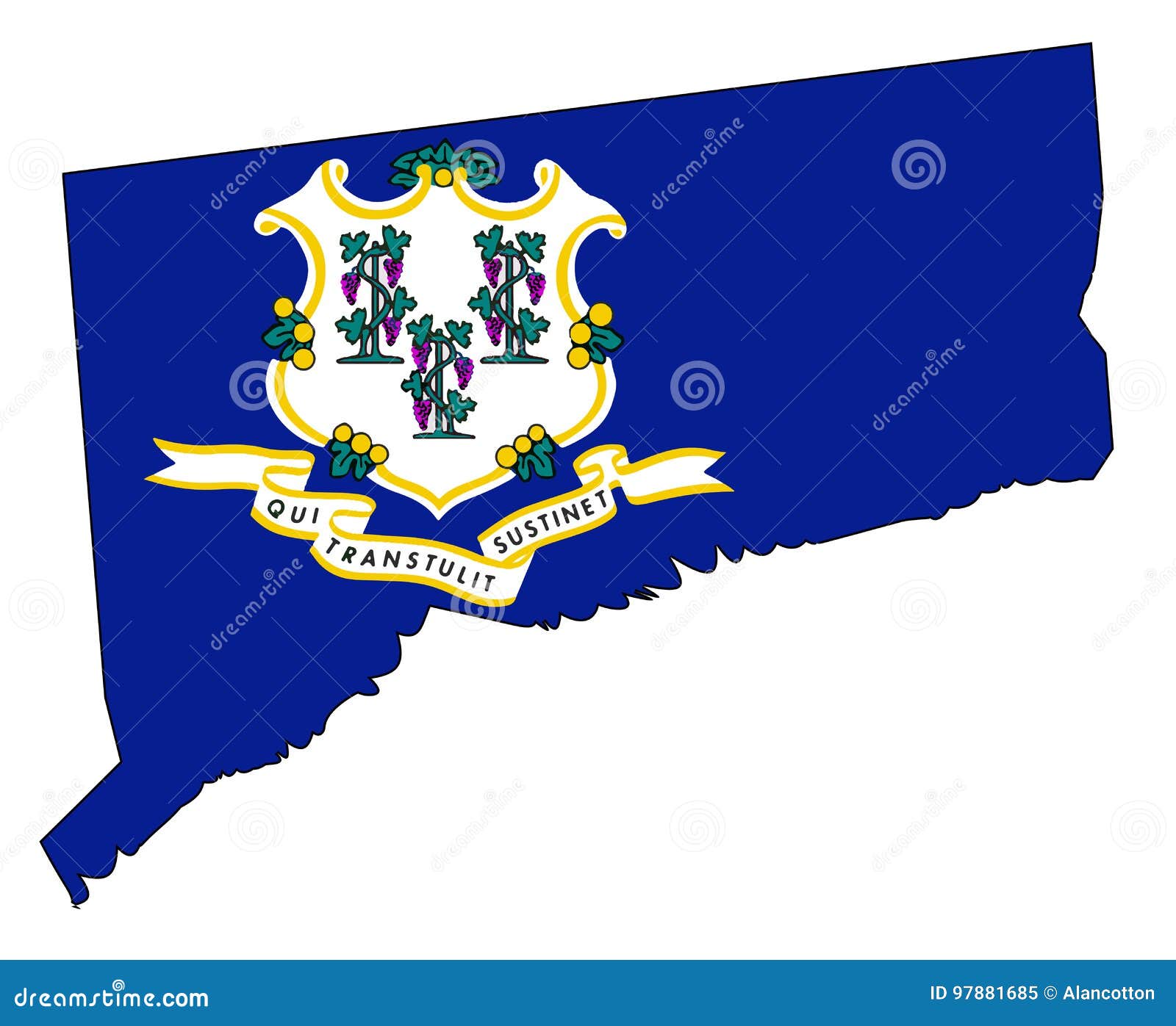 Connecticut State Outline Map and Seal Stock Vector - Illustration of ...