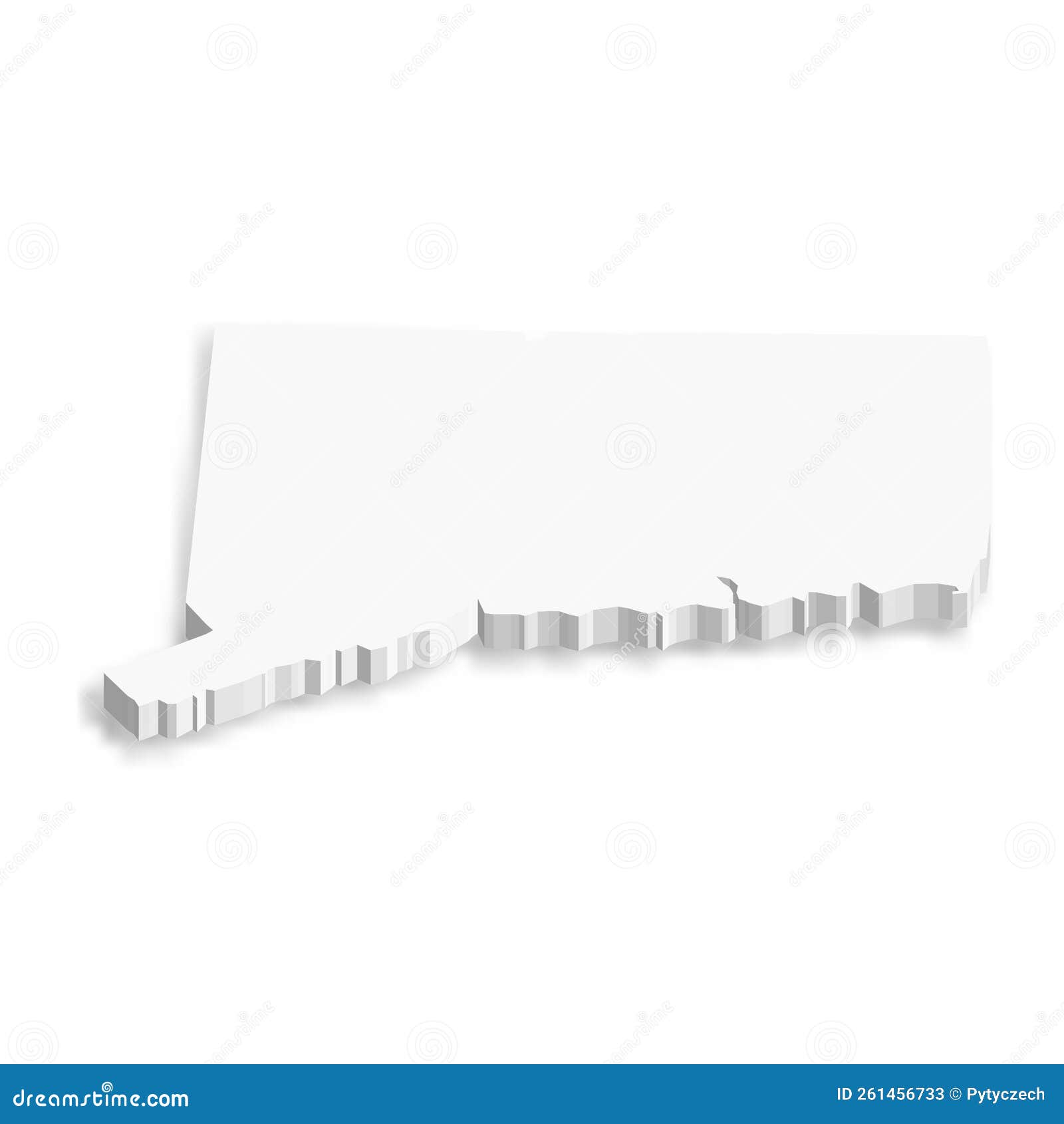 Connecticut US State 3D Vector Map Stock Vector - Illustration of world ...