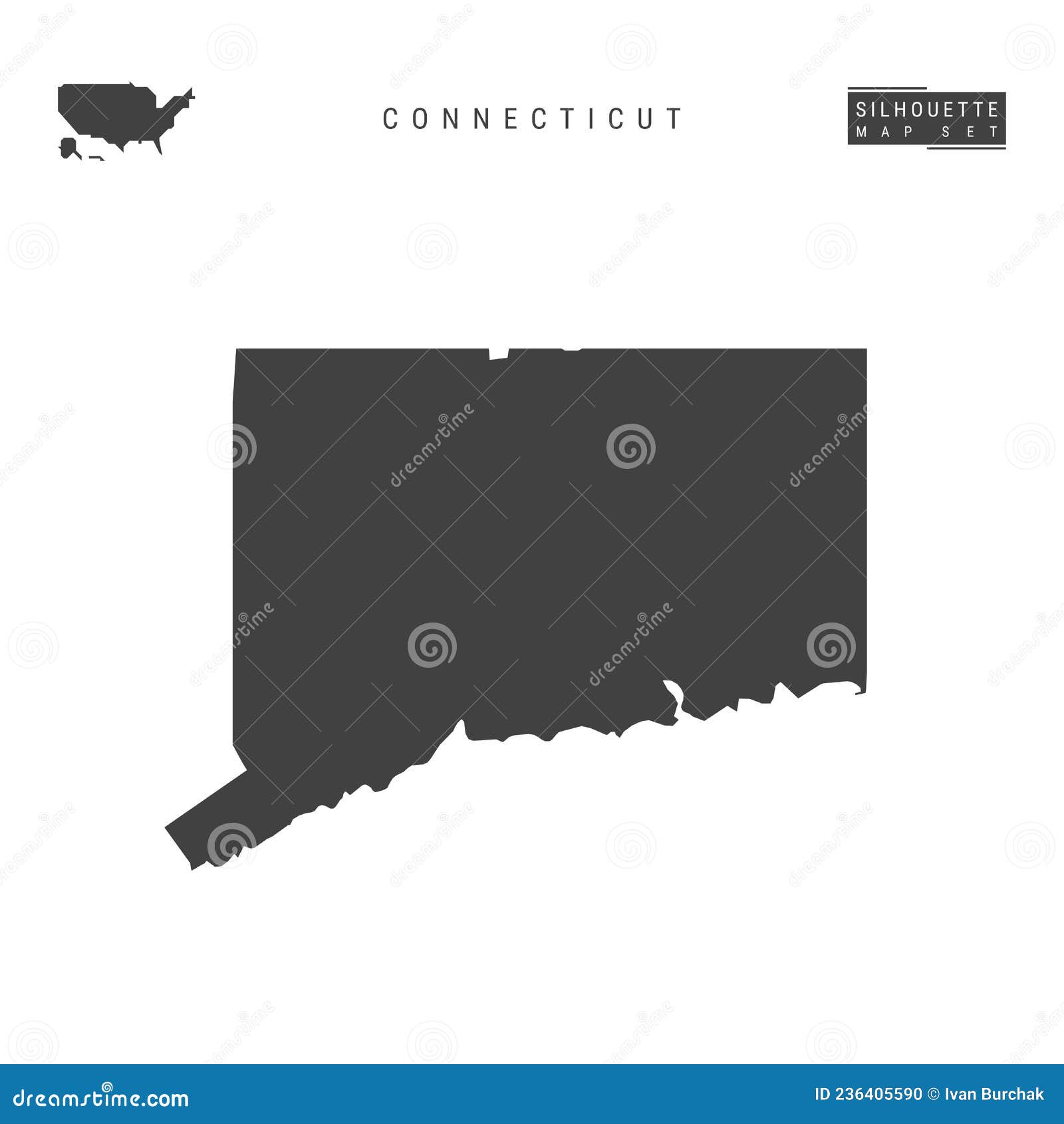 Connecticut - Detailed Editable Political Map With Labeling. Cartoon ...