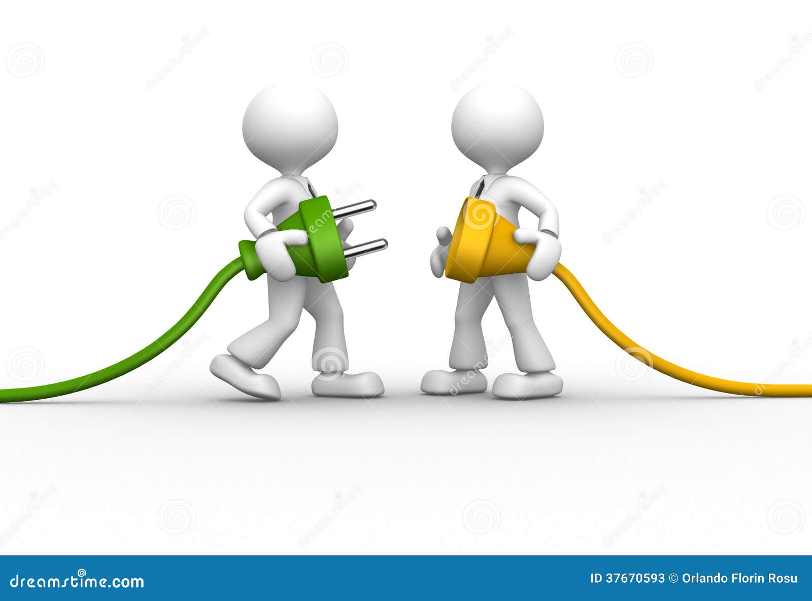 Connecting a cable. stock illustration. Illustration of office - 37670593