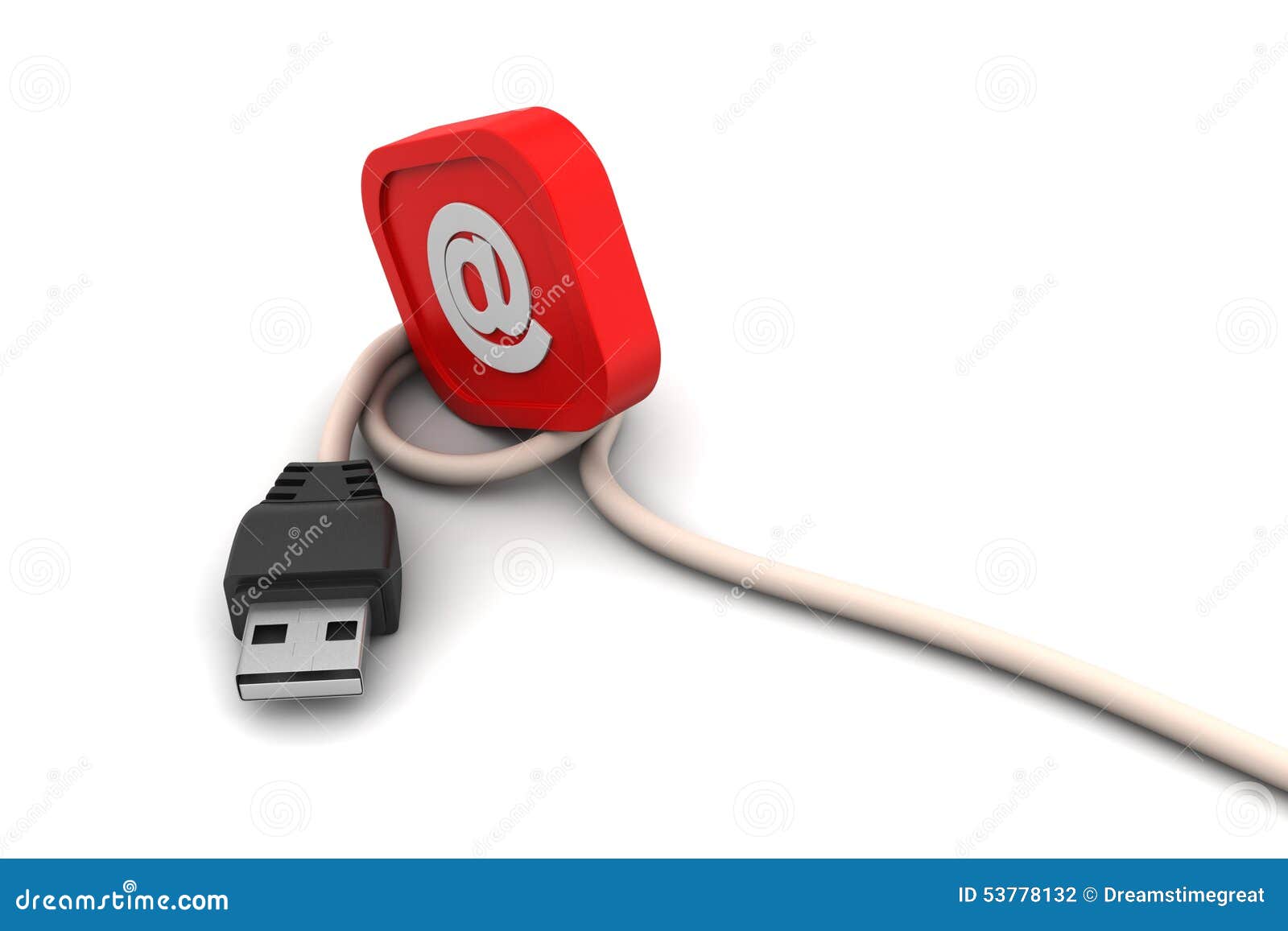 Connecting Cable with E Mail Sign Stock Illustration - Illustration of ...