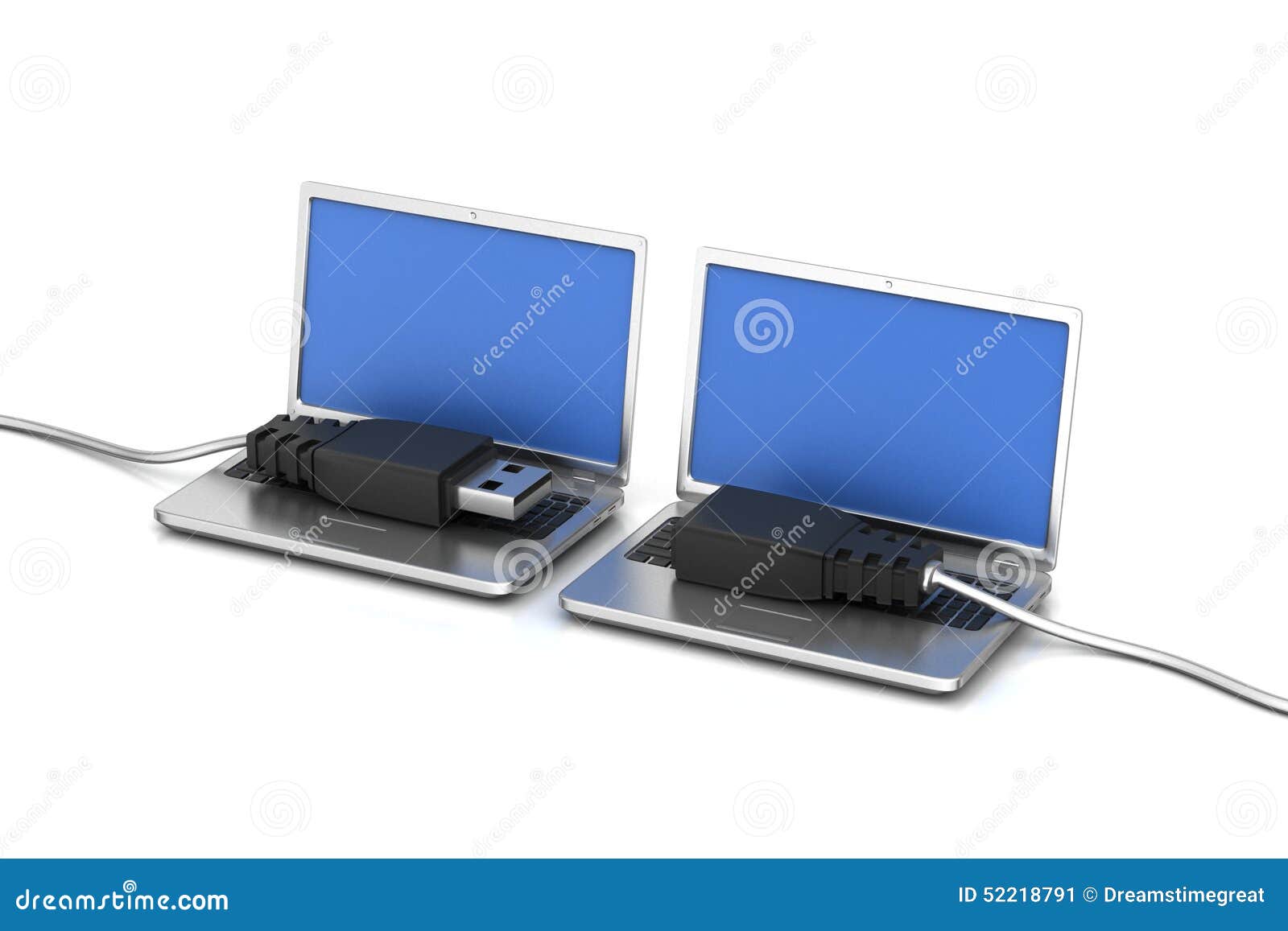 Connecting Cable with Laptop Stock Illustration - Illustration of bond ...