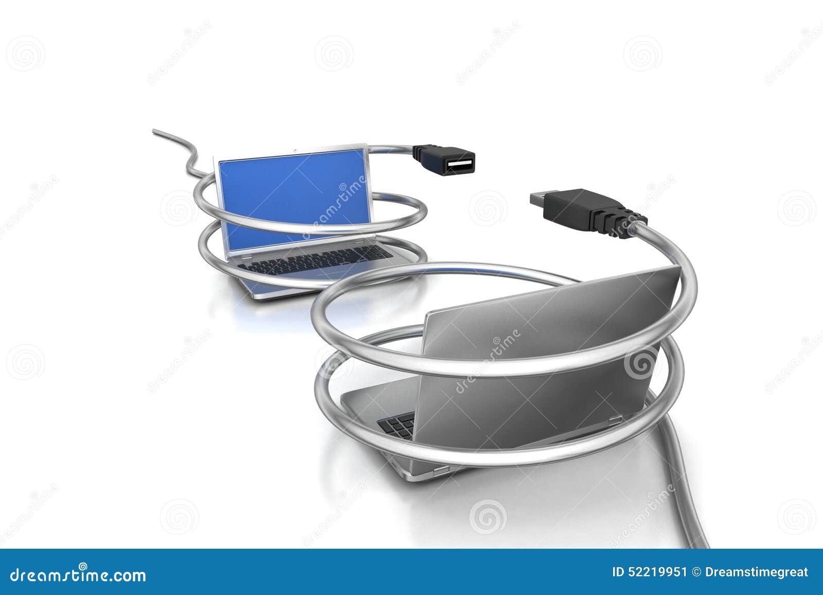 Connecting Cable with Laptop Stock Illustration - Illustration of ...