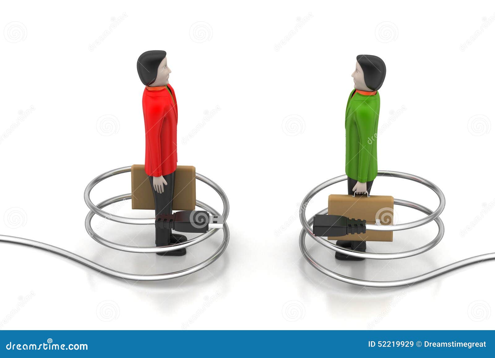 Connecting Cable with People Stock Illustration - Illustration of ...