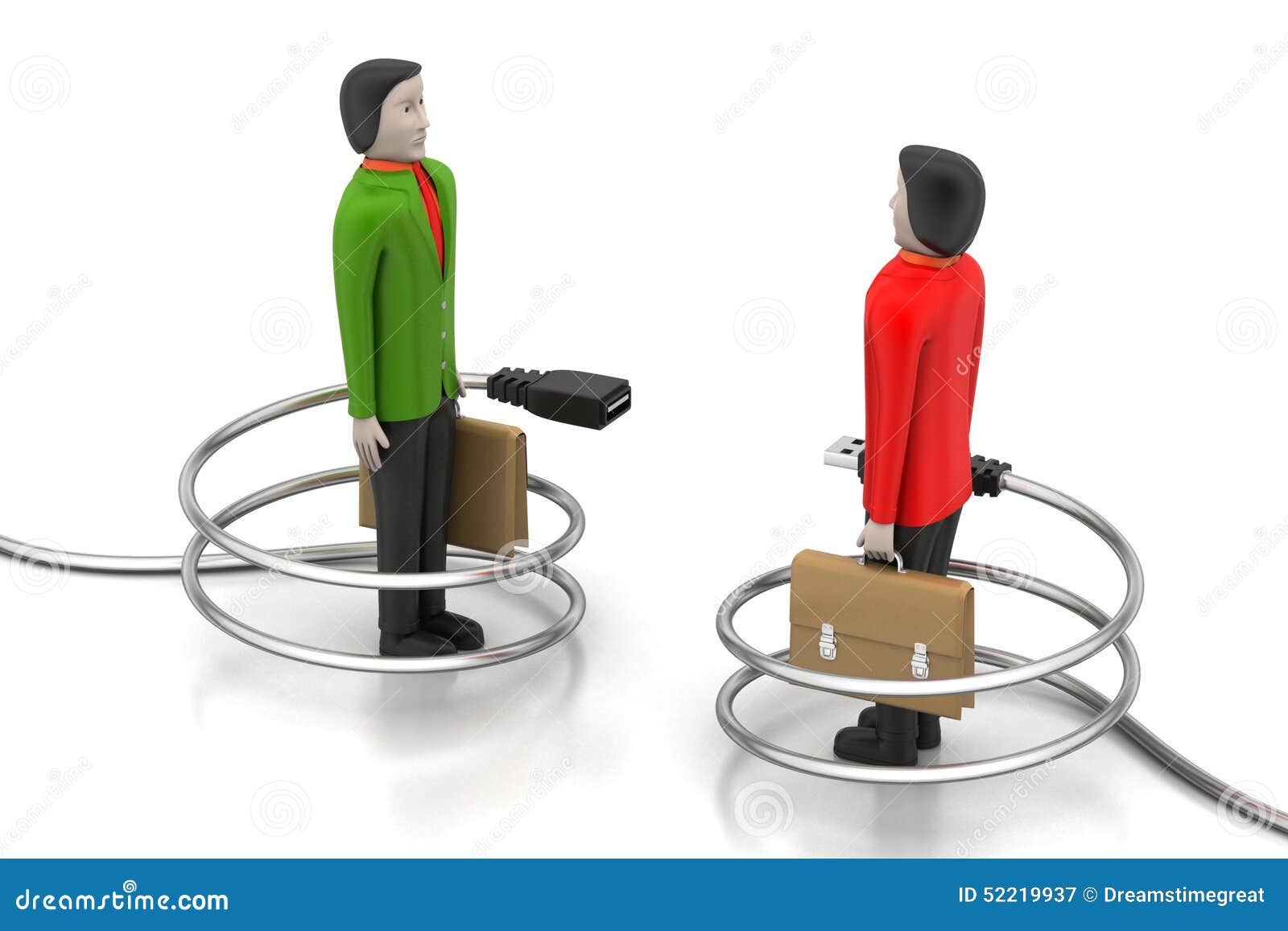 Connecting Cable with People Stock Illustration - Illustration of ...