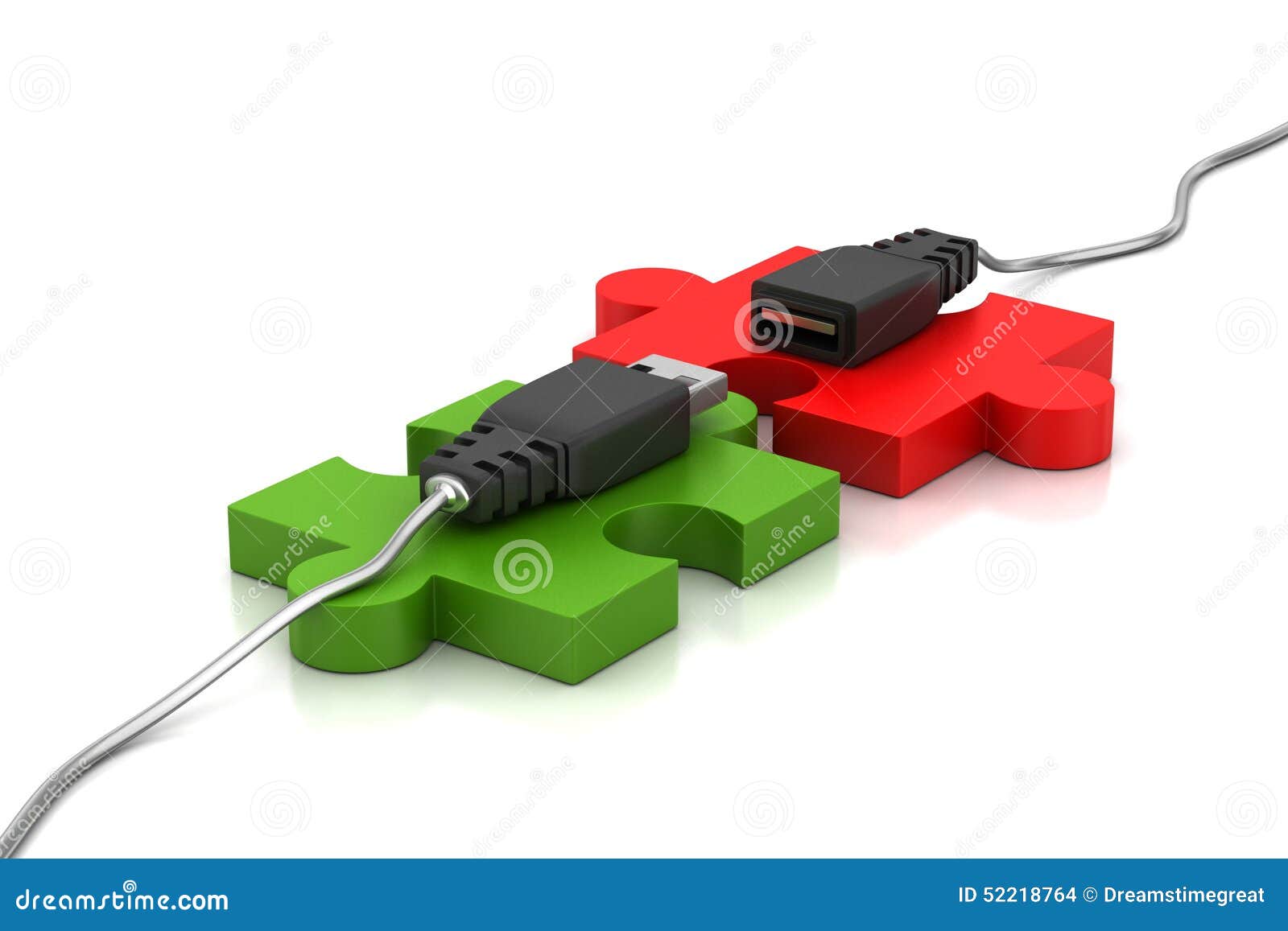 Connecting Cable with Puzzle Stock Illustration - Illustration of cable ...
