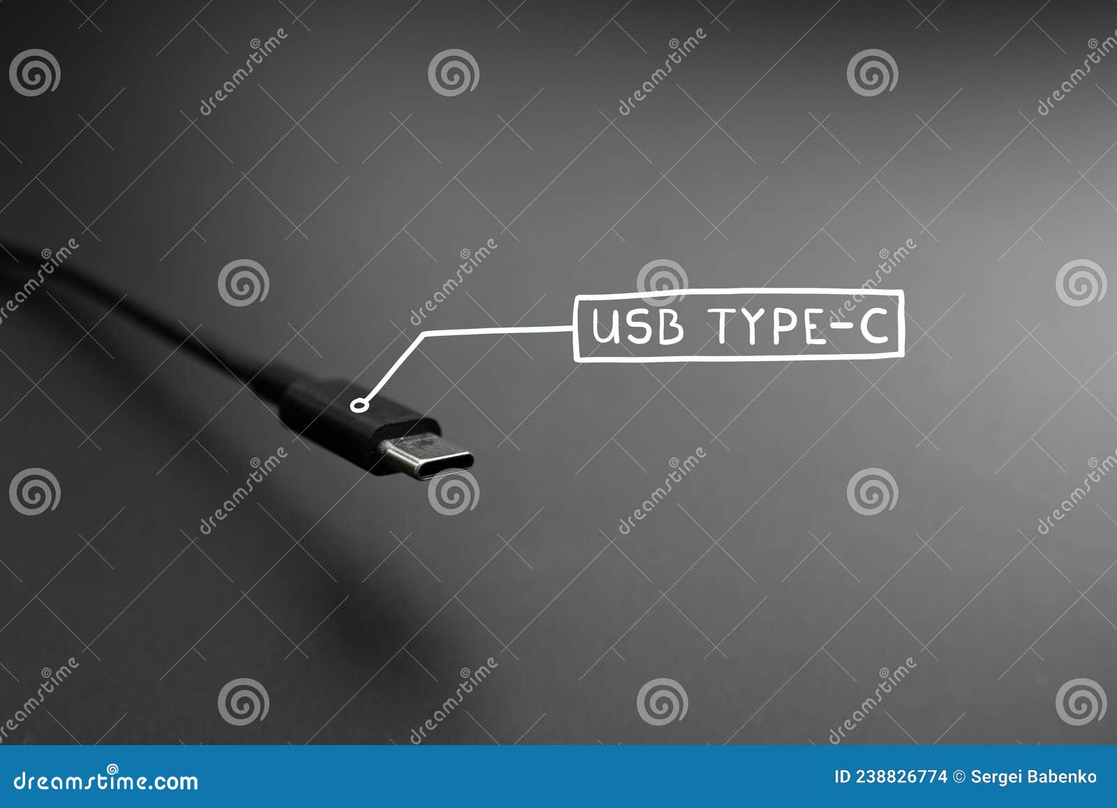 Connecting Cable Usb Type C Wire. Popular Technological Standard. Stock ...