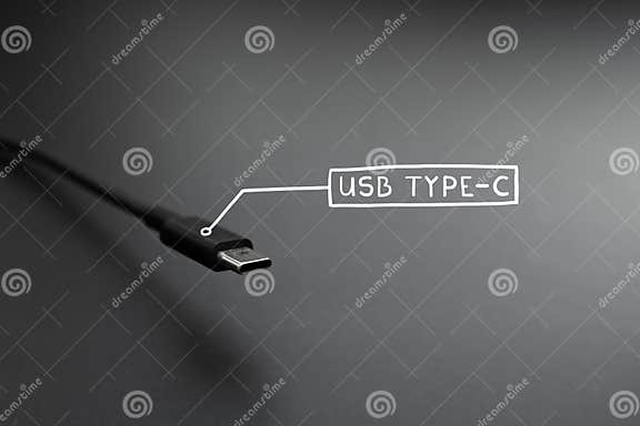 Connecting Cable Usb Type C Wire. Popular Technological Standard. Stock ...