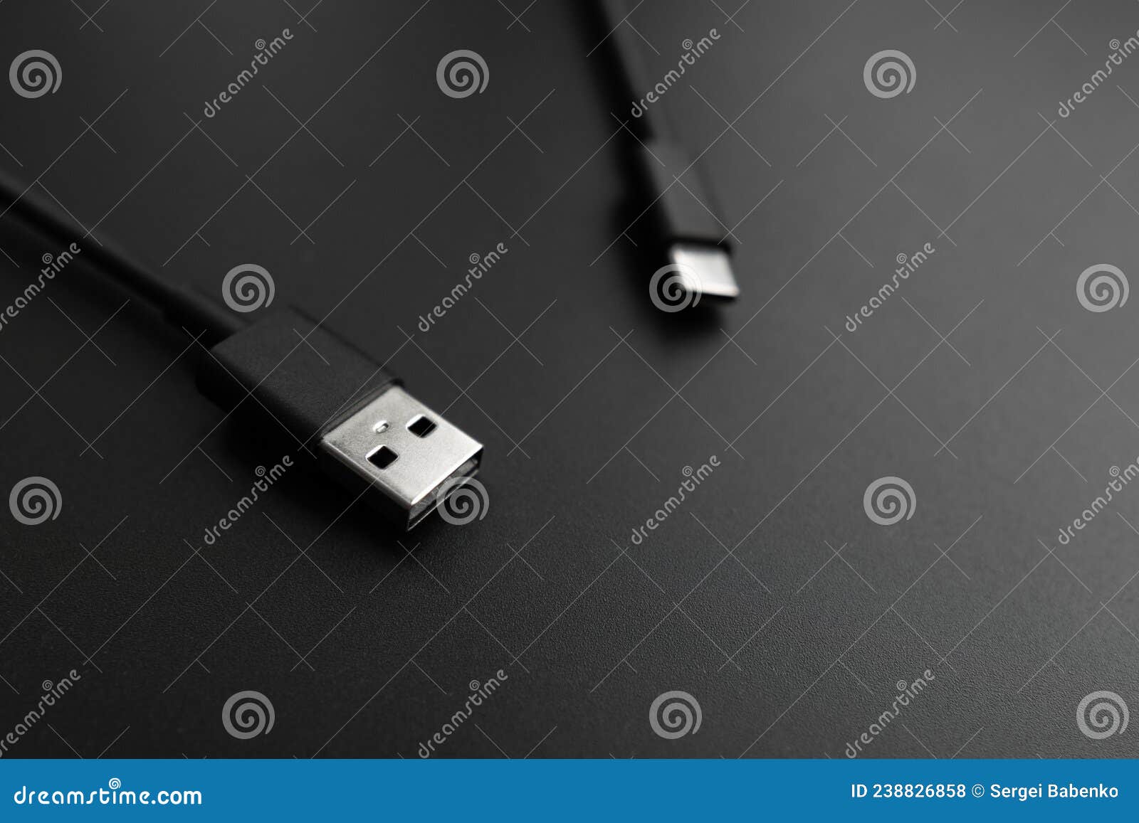 Connecting Cables Usb Type C and Type a Wires. Old and Modern Standard ...