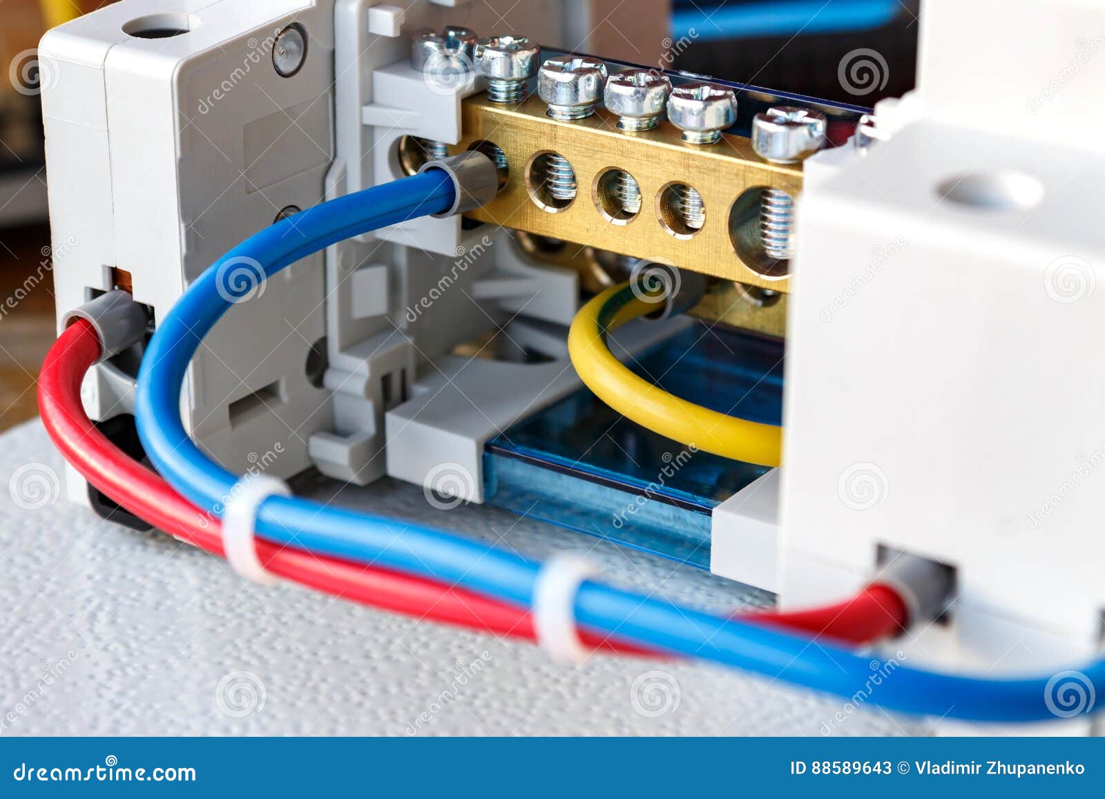 Connecting Components of the Electrical Panel Closeup Stock Image ...