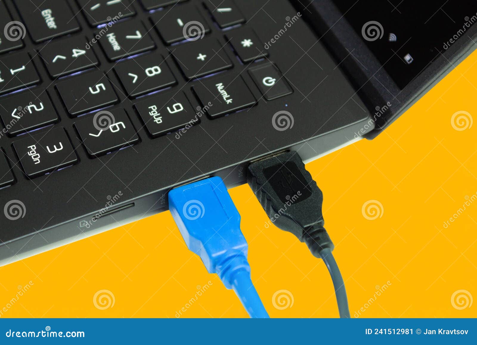 Connecting Computers and Laptops To the Internet Using USB Cables Stock ...