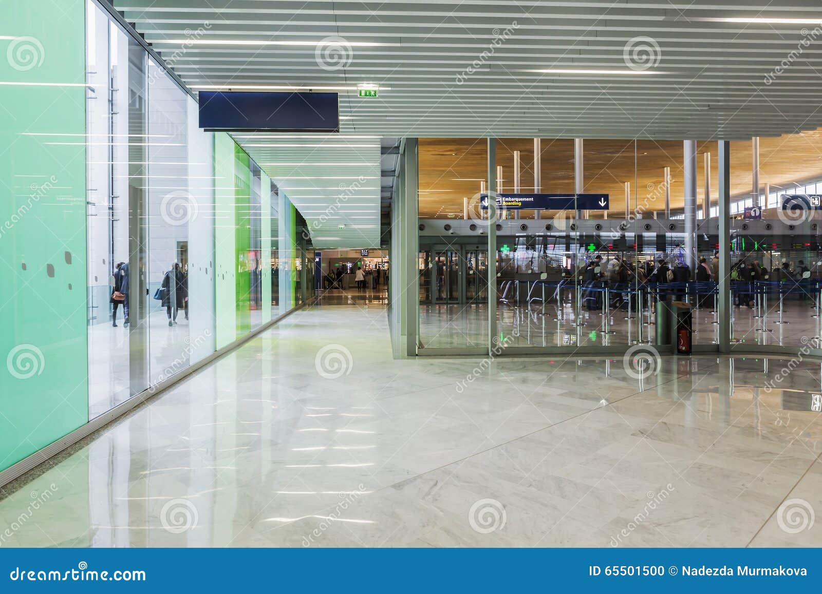 Connecting Corridor in Green Glass Hall. Stock Photo - Image of ...