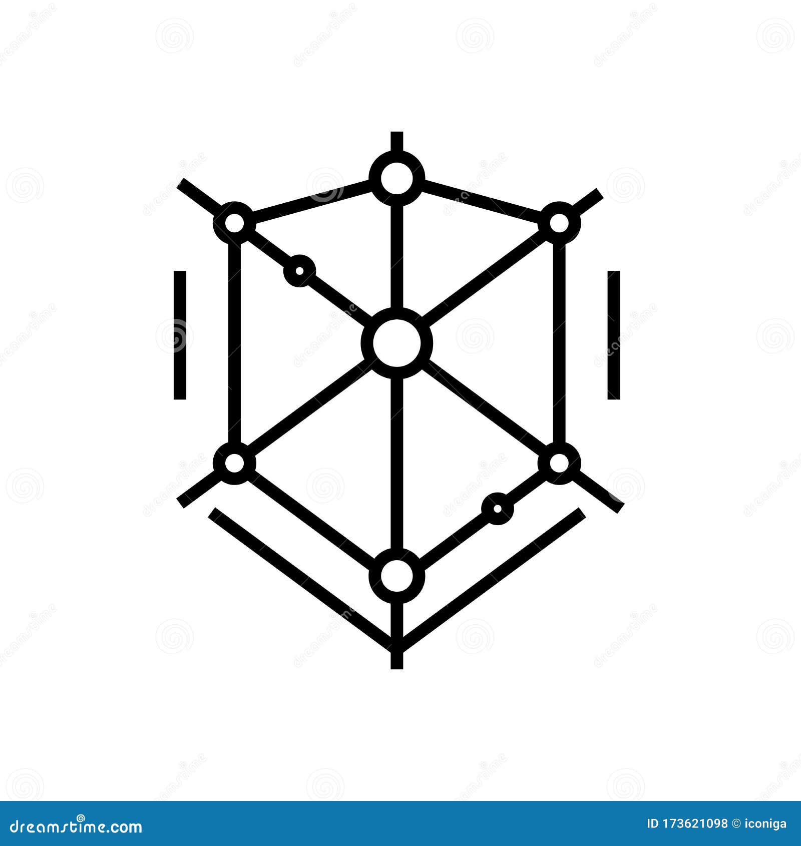 Connecting Data Line Icon, Concept Sign, Outline Vector Illustration ...