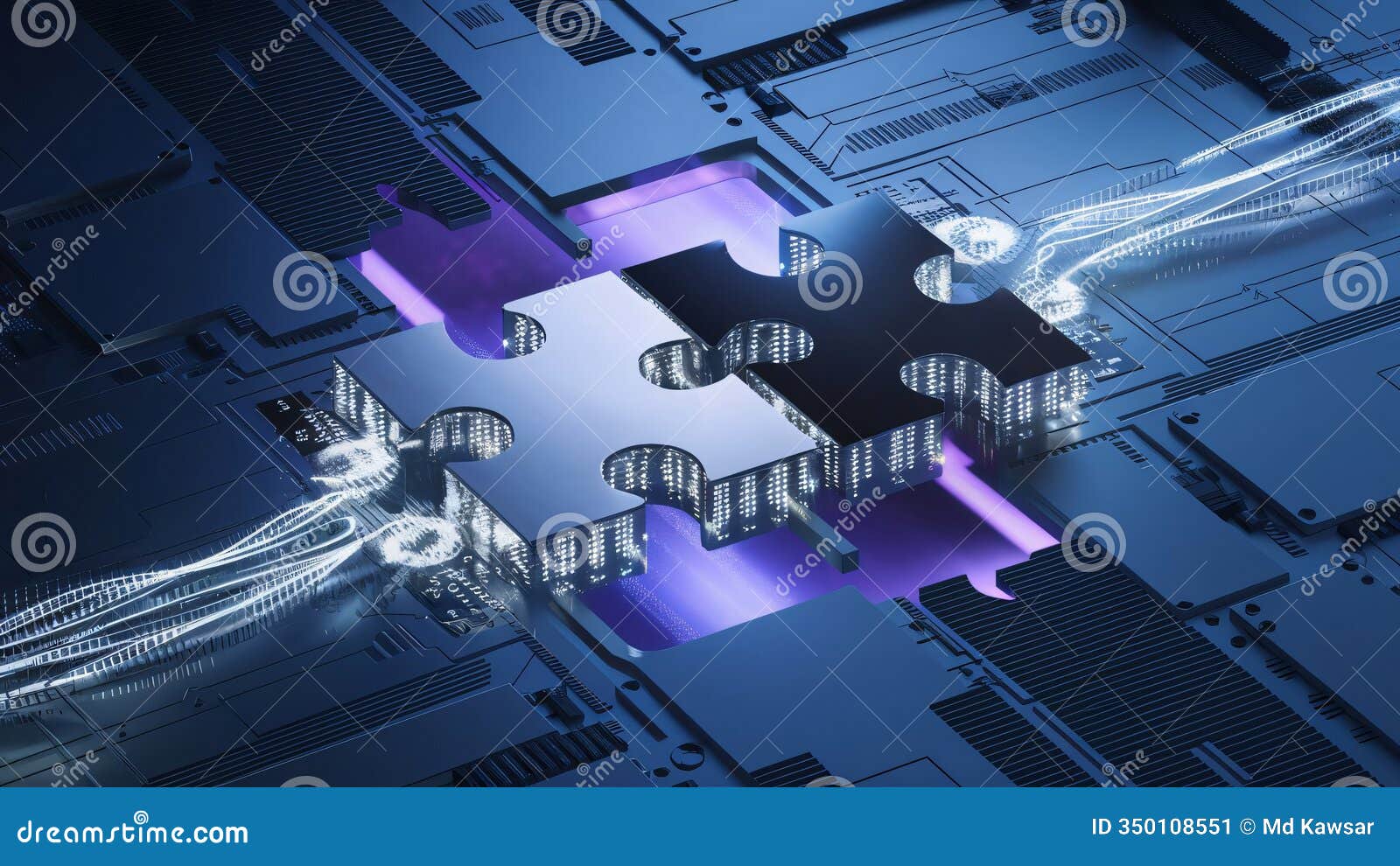 Connecting Data Puzzle Pieces, Abstract Technology High Quality Image ...