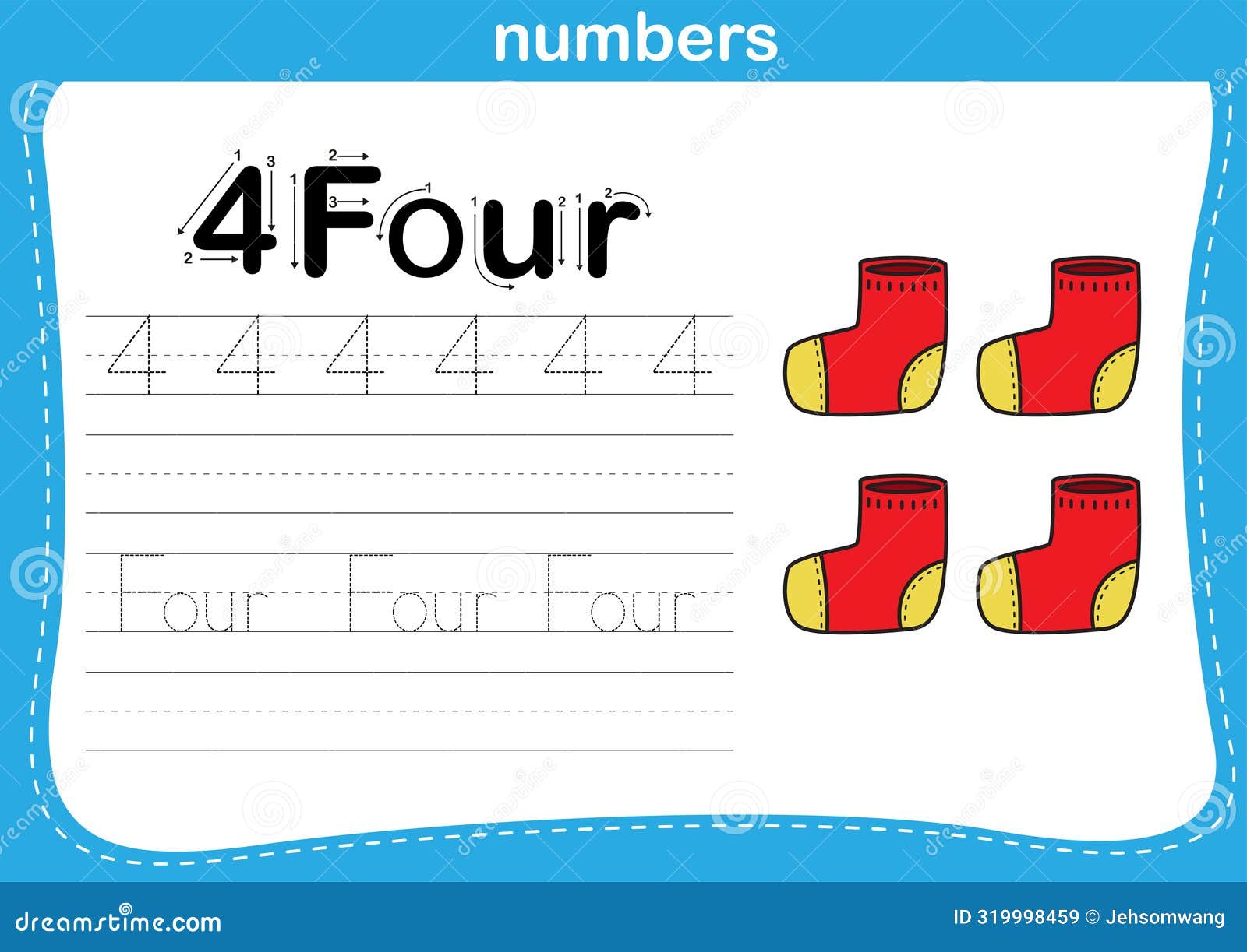 Connecting Dot And Printable Numbers Exercise For Preschool And ...