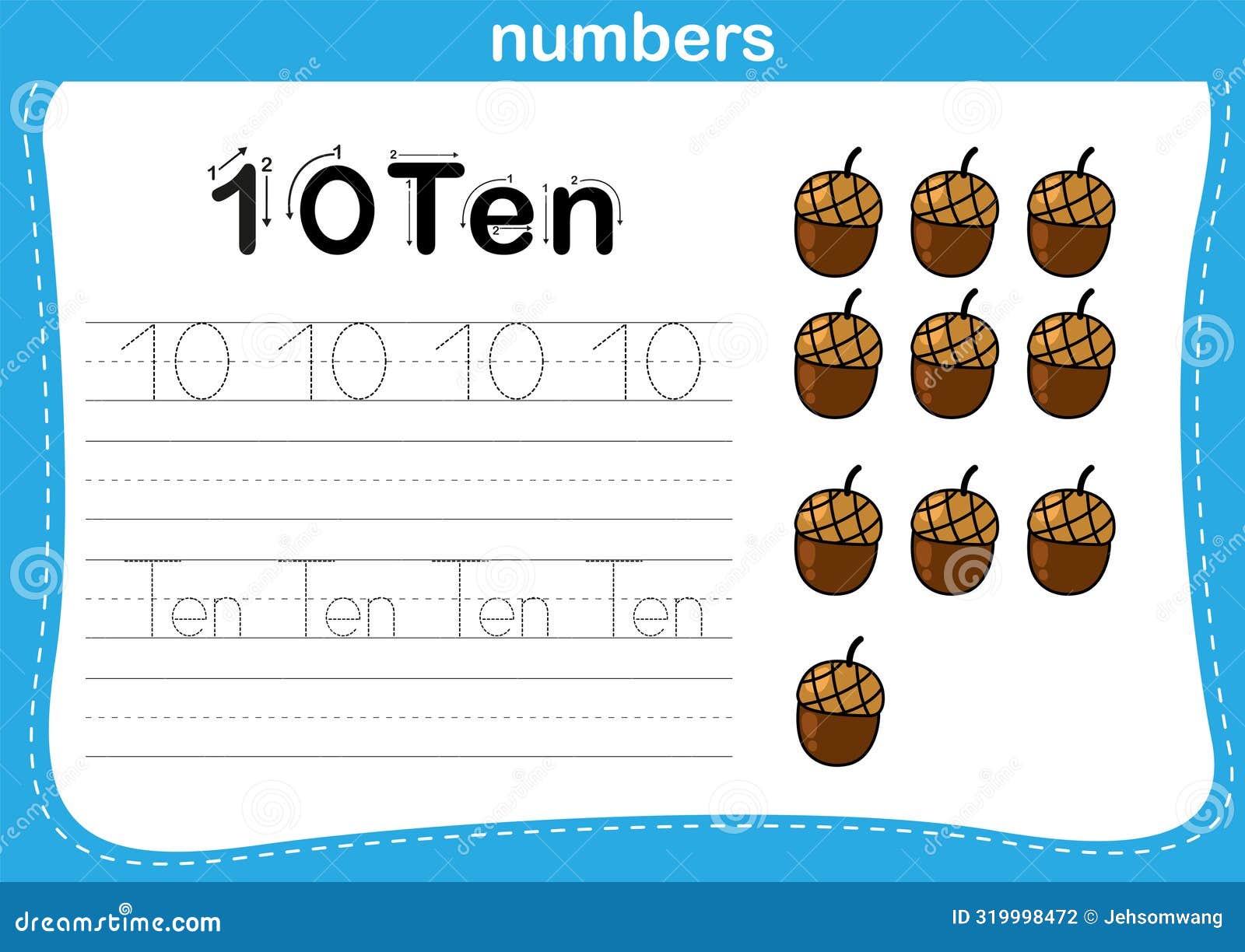 Connecting Dot and Printable Numbers Exercise for Preschool and ...