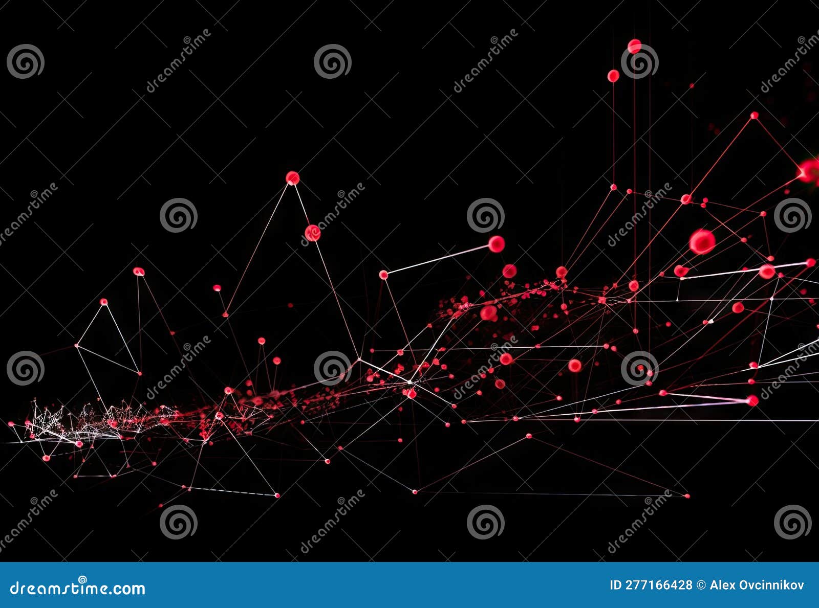 Connecting the Dots: a Graph of Red Arrows on a Black Background. Stock ...