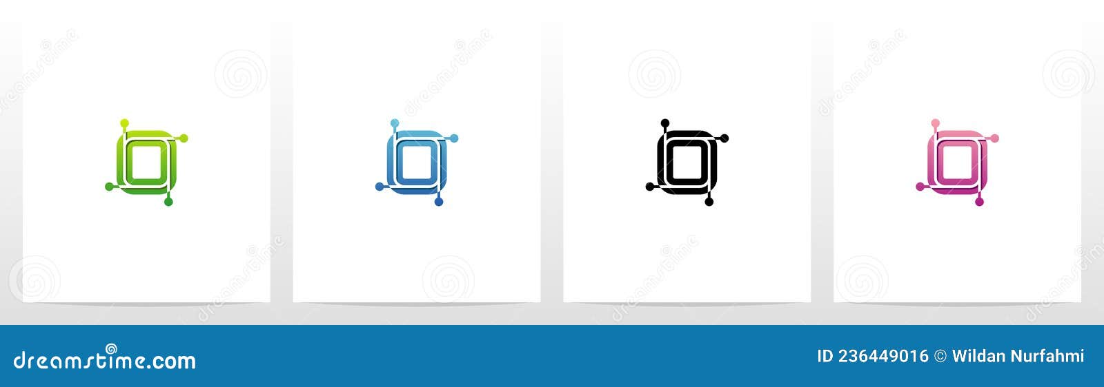 Connecting Dots on Letter Logo Design O Stock Vector - Illustration of ...