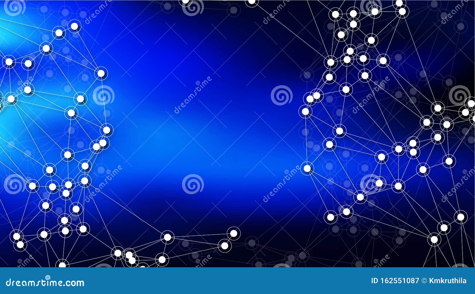 Connecting Dots and Lines Cool Blue Abstract Background Vector ...