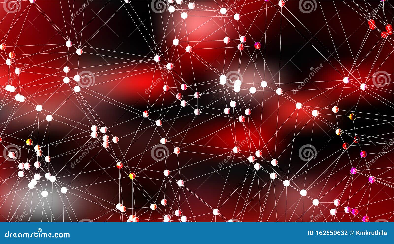 Connecting Dots and Lines Red and Black Abstract Background Stock Photo ...